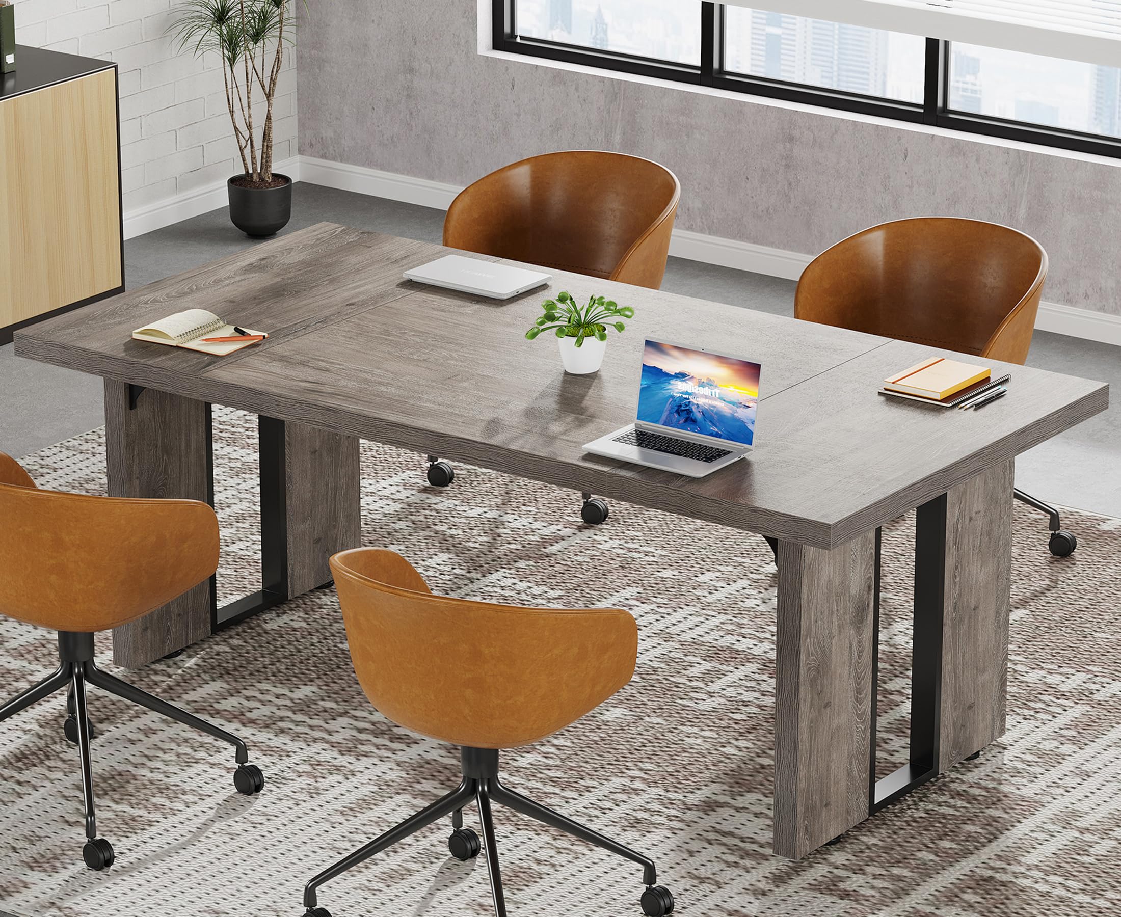 Tribesigns 6FT Conference Table, 70.9" L x 31.5" W Meeting Table for 6 ...