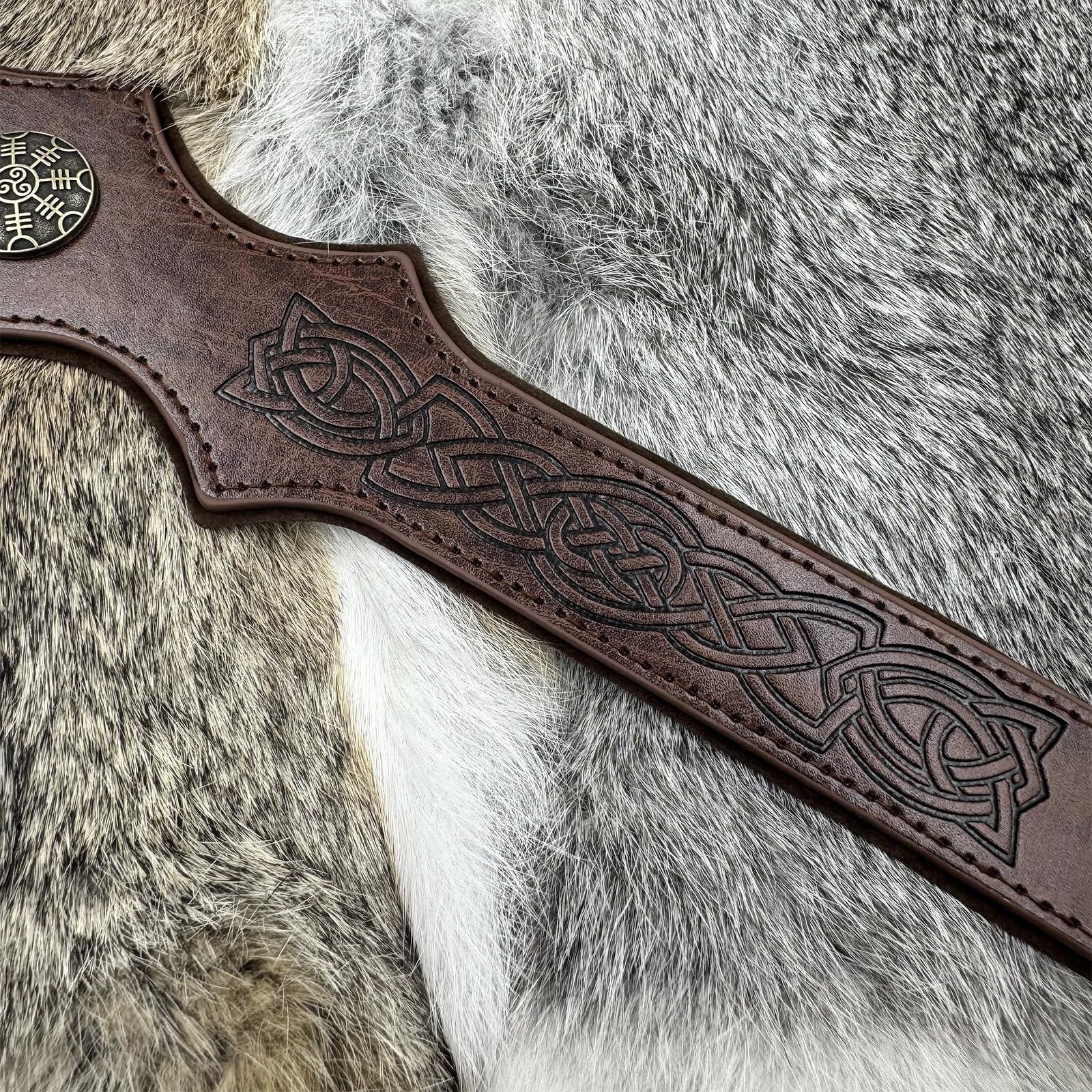 Snapklik.com : Leather Headpiece Viking Headband Embossed Leather Crown ...