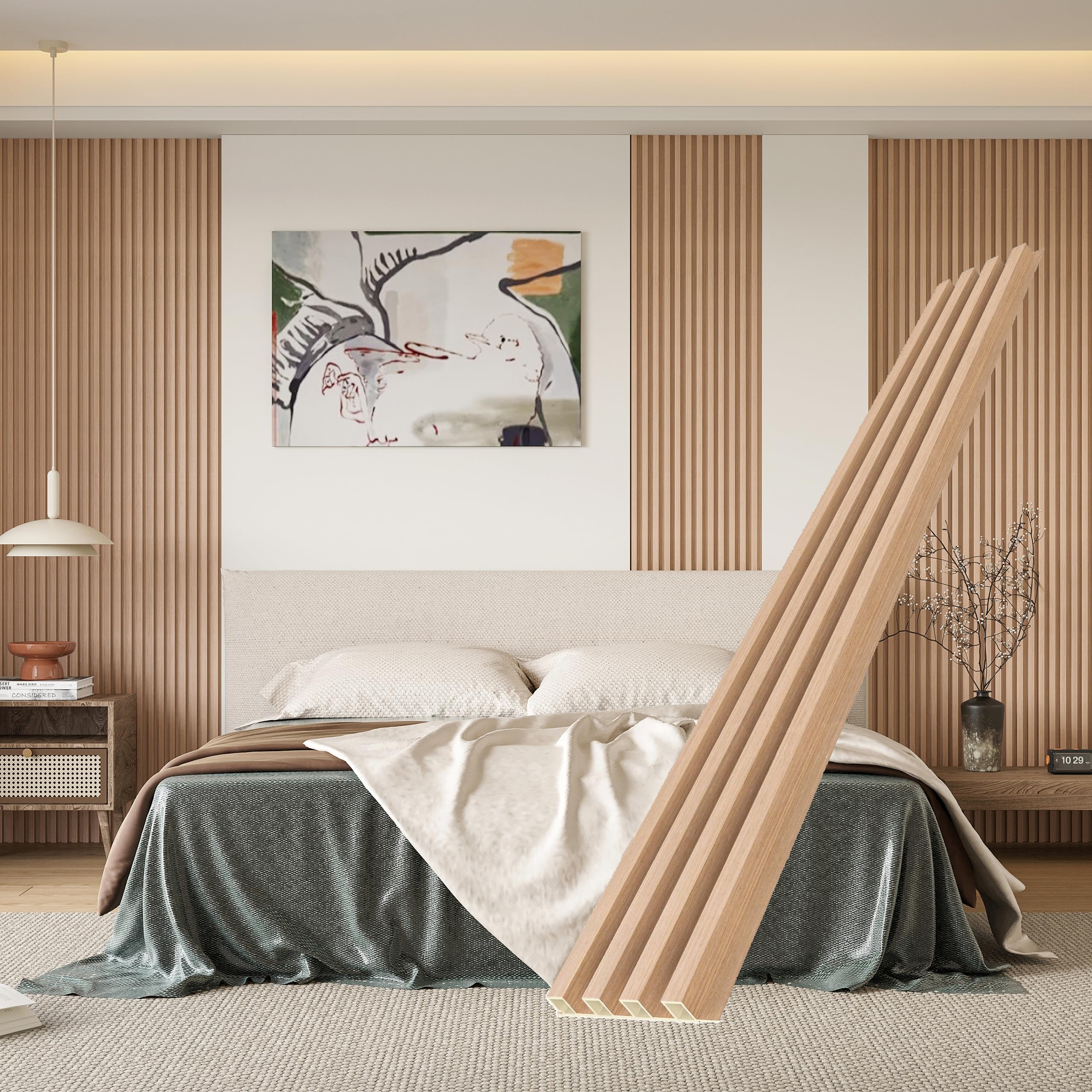 Snapklik.com : WPC Slat Wall Panels, 8 Pack Accent Slat Wood Slats For ...