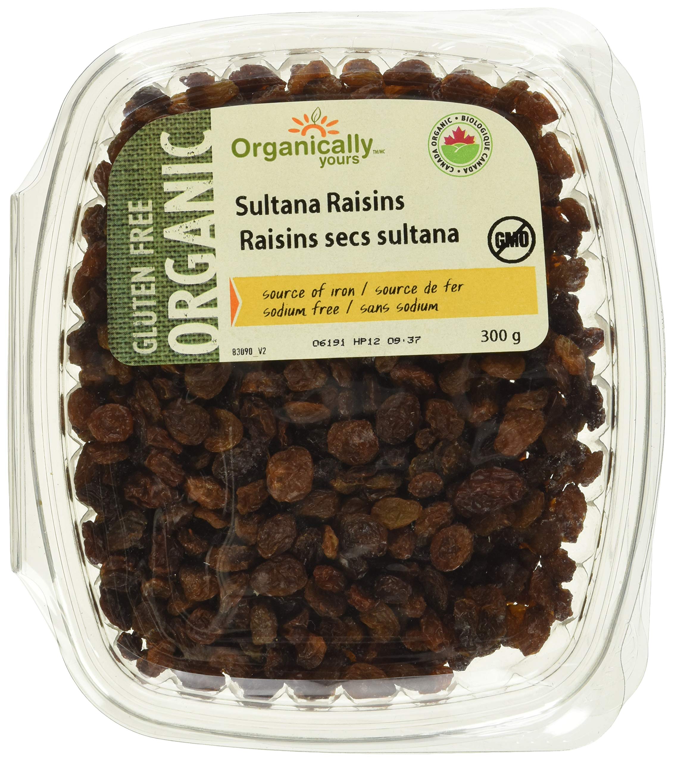 Organically Yours Sultana Raisins, 300 Grams : Amazon.ca: Grocery ...