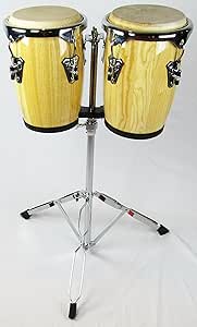 Amazon.com: Mini Conga Set 9" 10" with Chrome Stand, Natural Wood Gloss ...