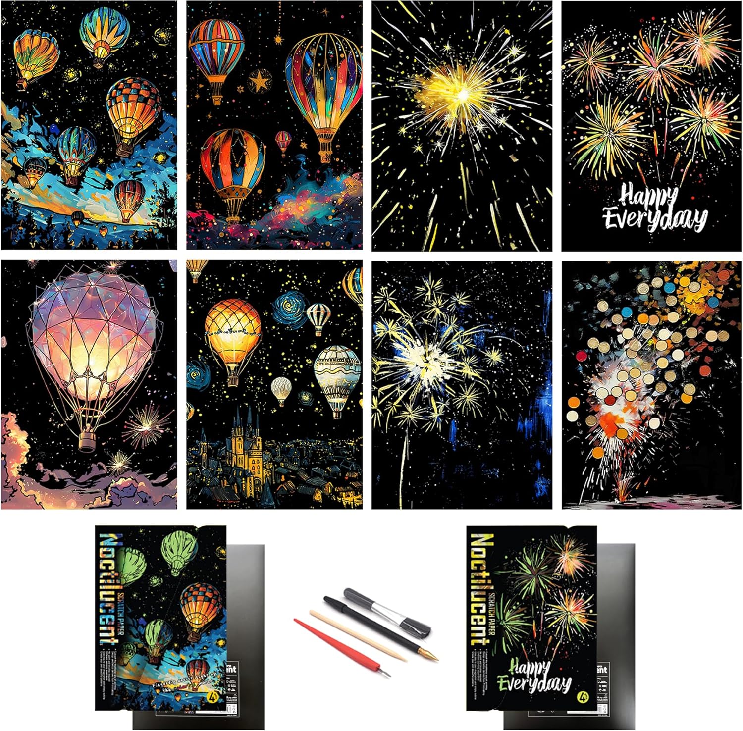 DESINIK Scratch Painting Art Paper Scratch Art for Adults,Creative DIY ...