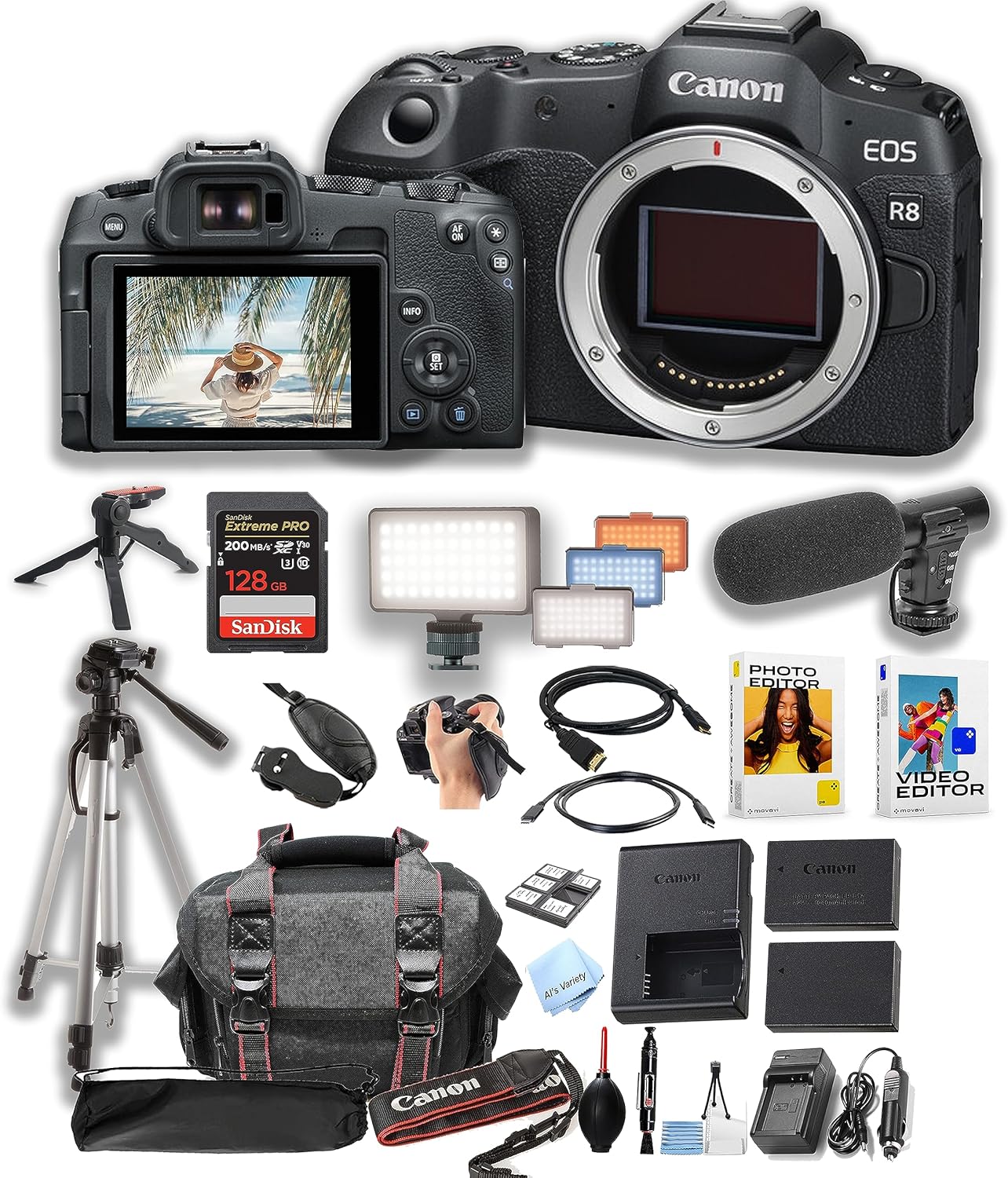 Amazon.com : Canon EOS R8 Mirrorless Camera Body + 128GB Pro Speed ...