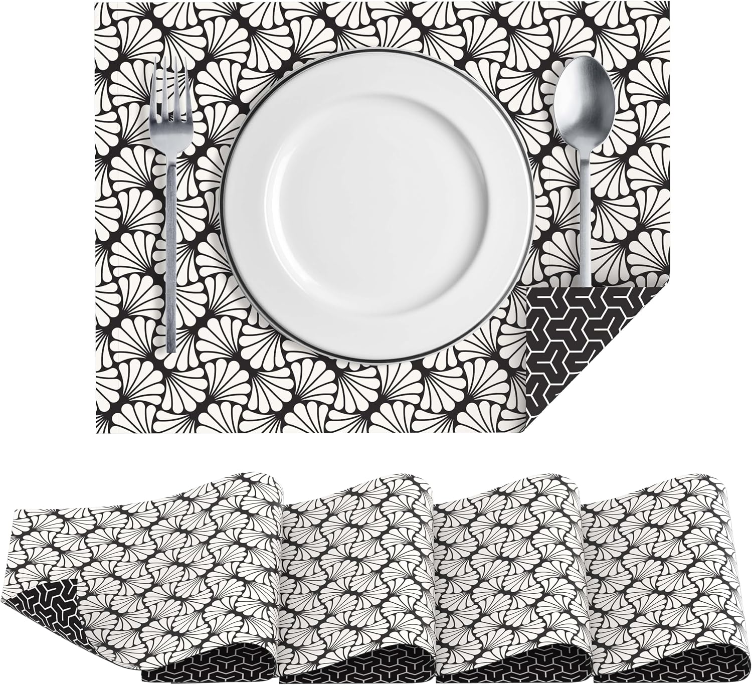 Amazon.com: Fennoma Table Placemats Set of 4 - Natural Rubber Dual ...