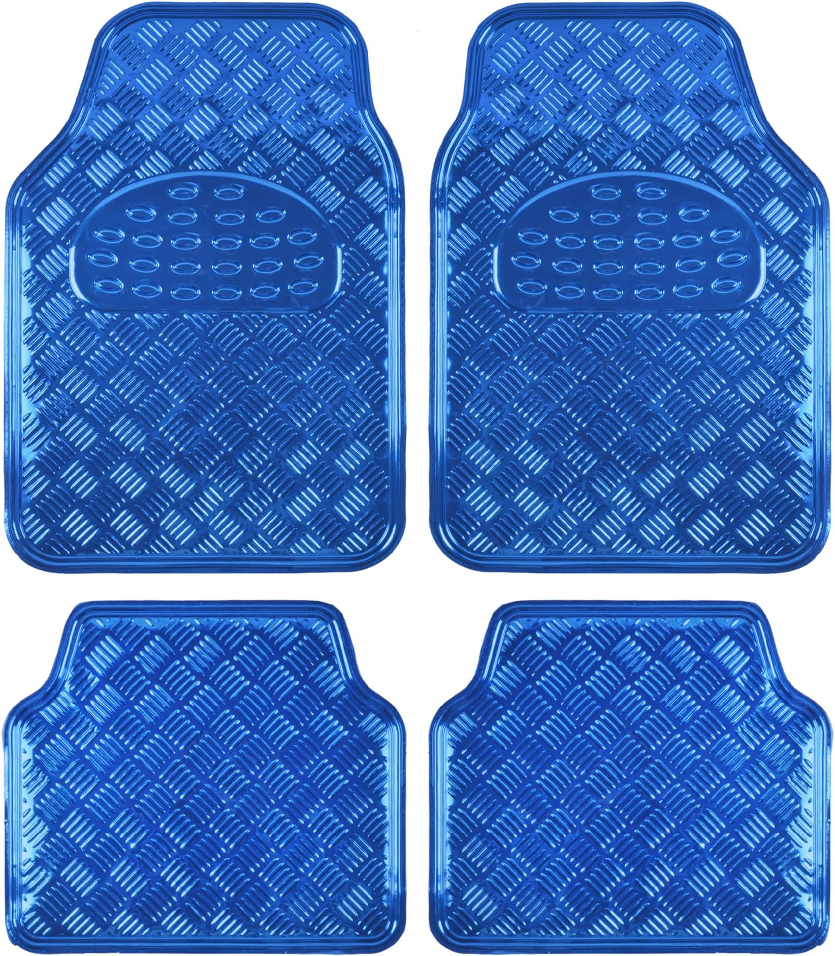 Amazon.com: BDK Metallic Chrome Car Floor Mats All-Weather Universal ...