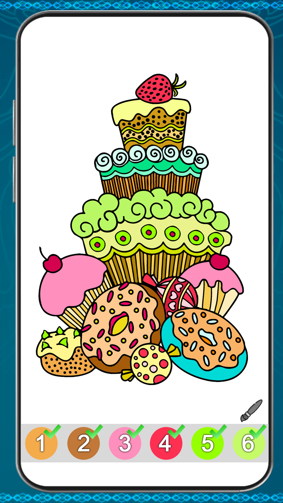 Cakes Color By Number : Adult Coloring Book - Coloring Games - App on ...
