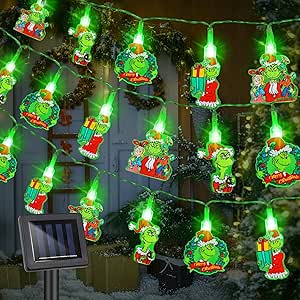 Amazon.com: Christmas Decorations Outdoor Solar Lights, 13.1 FT 20 LED ...
