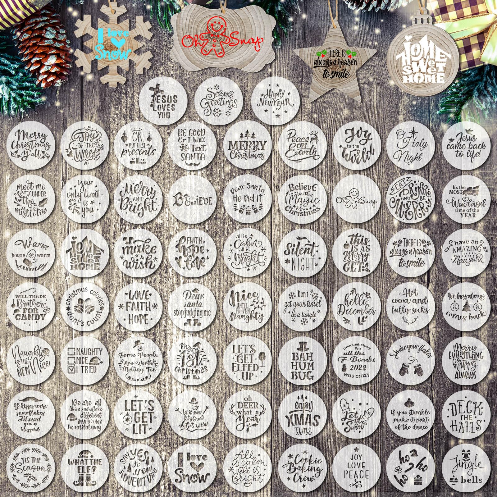 Amazon.com : 66 Pcs Small Stencils for Crafts Reusable 3 Inch Stencils ...