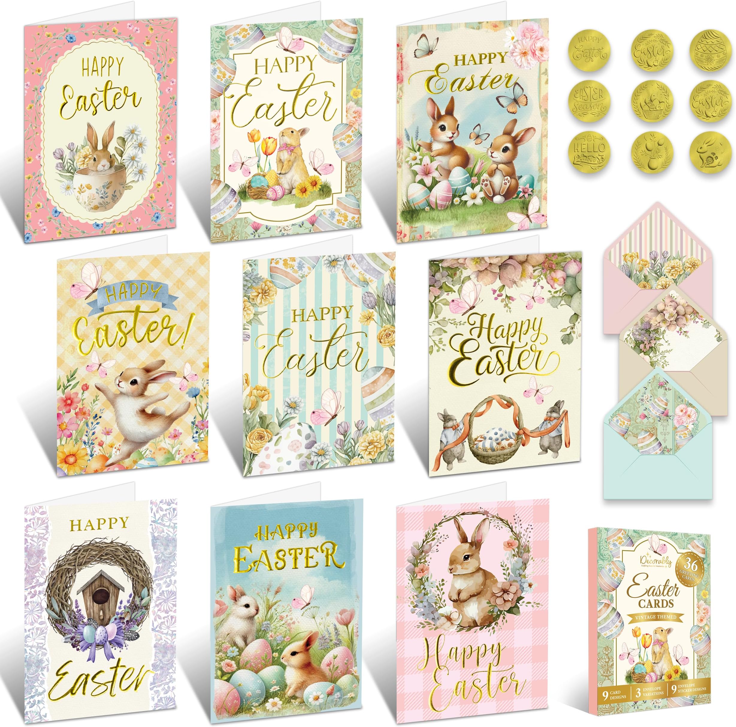 Amazon.com: Hallmark Easter Gift Card Holder Assortment, Happy Easter ...