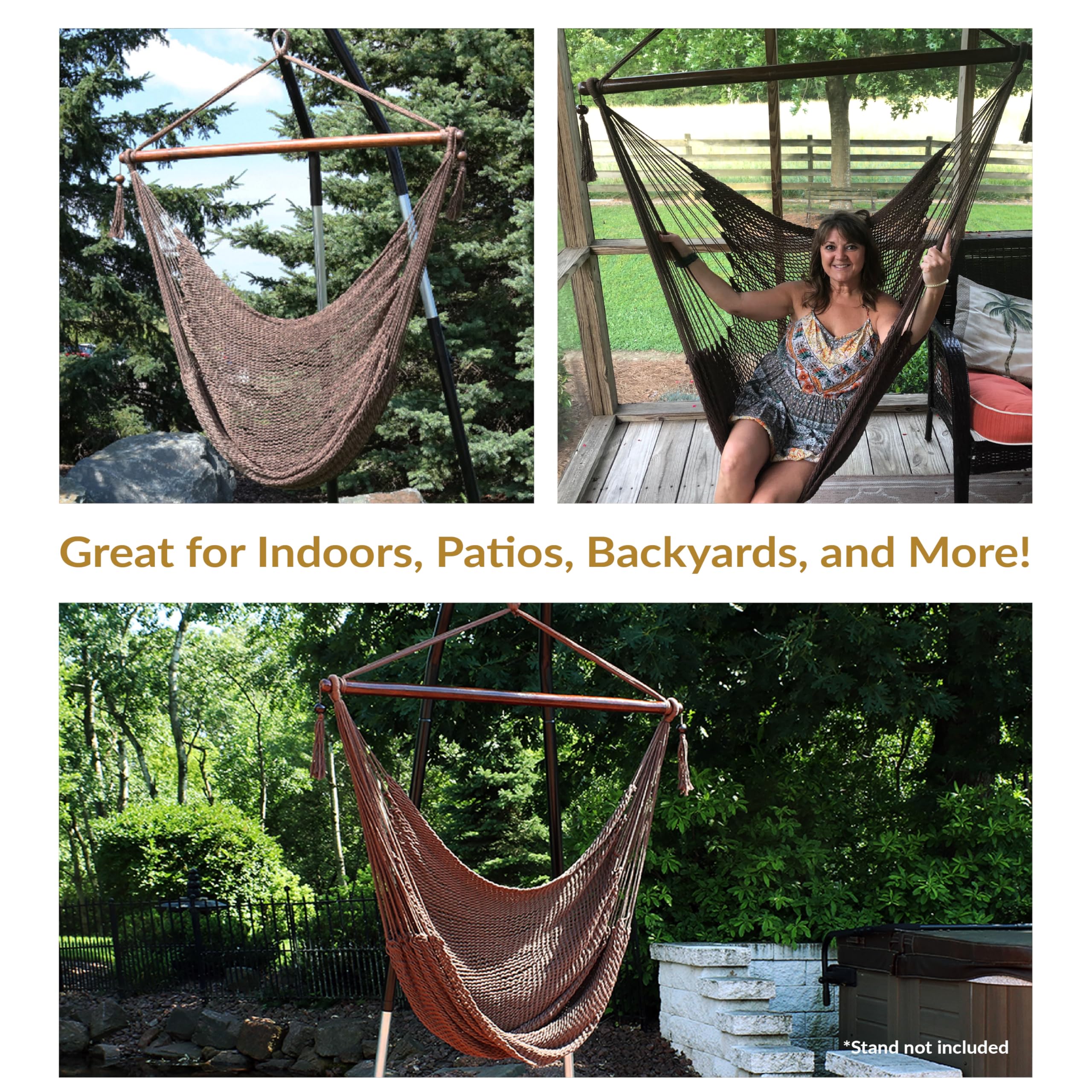 Snapklik.com : Sunnydaze Outdoor Hammock Chair Swing - Hanging Hammock ...