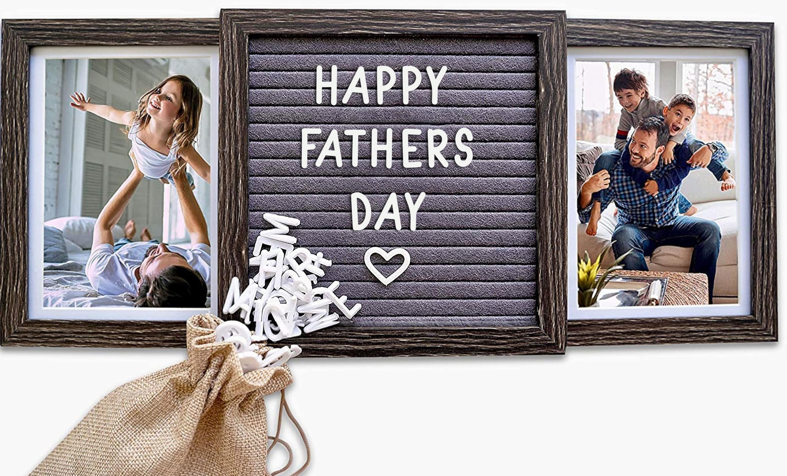 Amazon.com: Veskaoty Wood Letter Board Picture Frame with 493 Letters ...