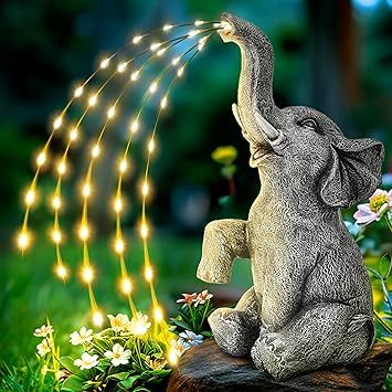 GIGALUMI Upgraded Elephant Statue Garden Decoration, Gifts for Mum ...