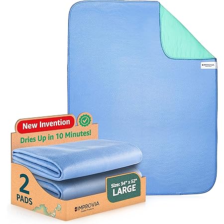 Amazon.com: IMPROVIA Washable Underpads, 34" x 36" (Pack of 6) - Heavy Absorbency Reusable ...