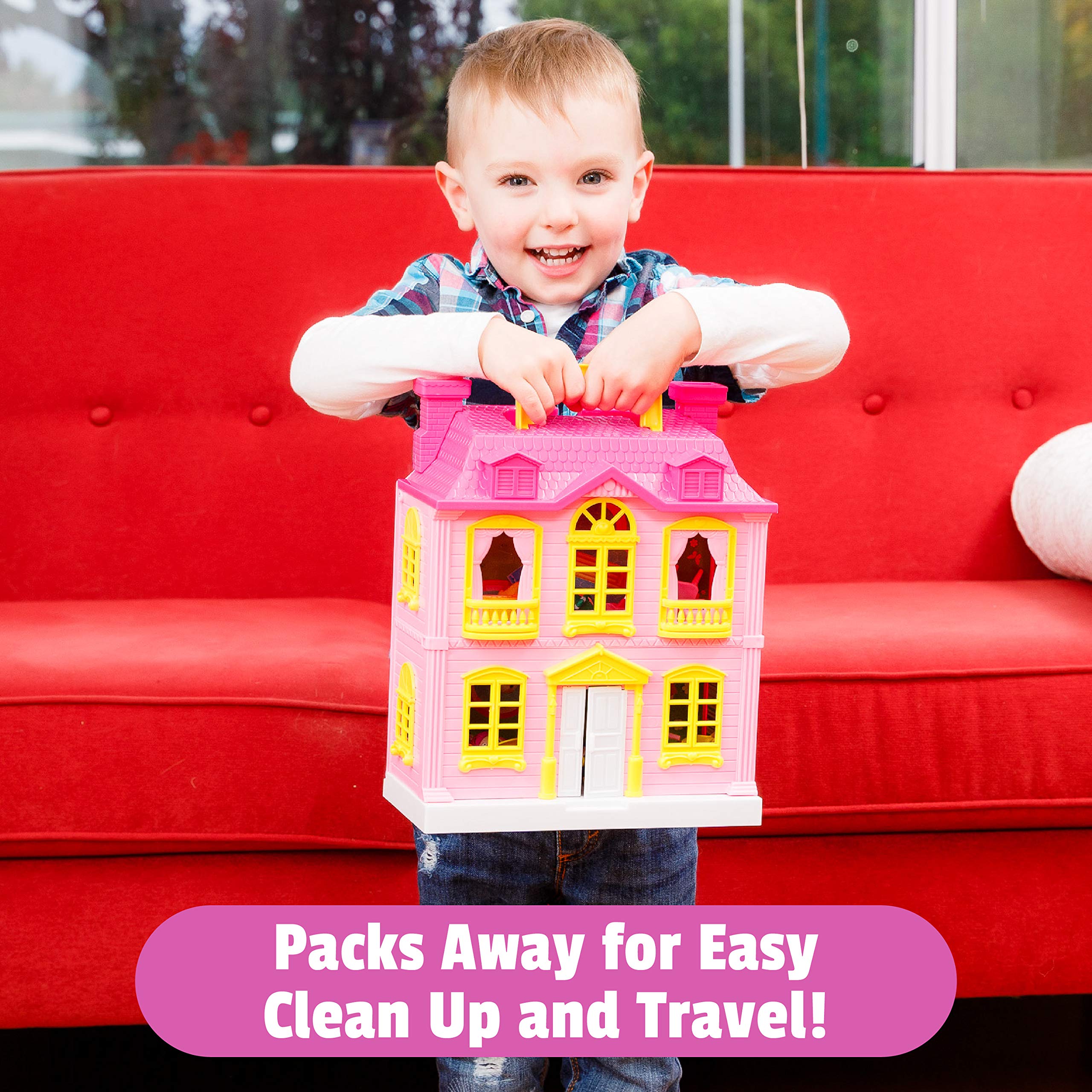 Buy Oddbods Pink and Yellow House Playset for Kids - Features Indoor ...