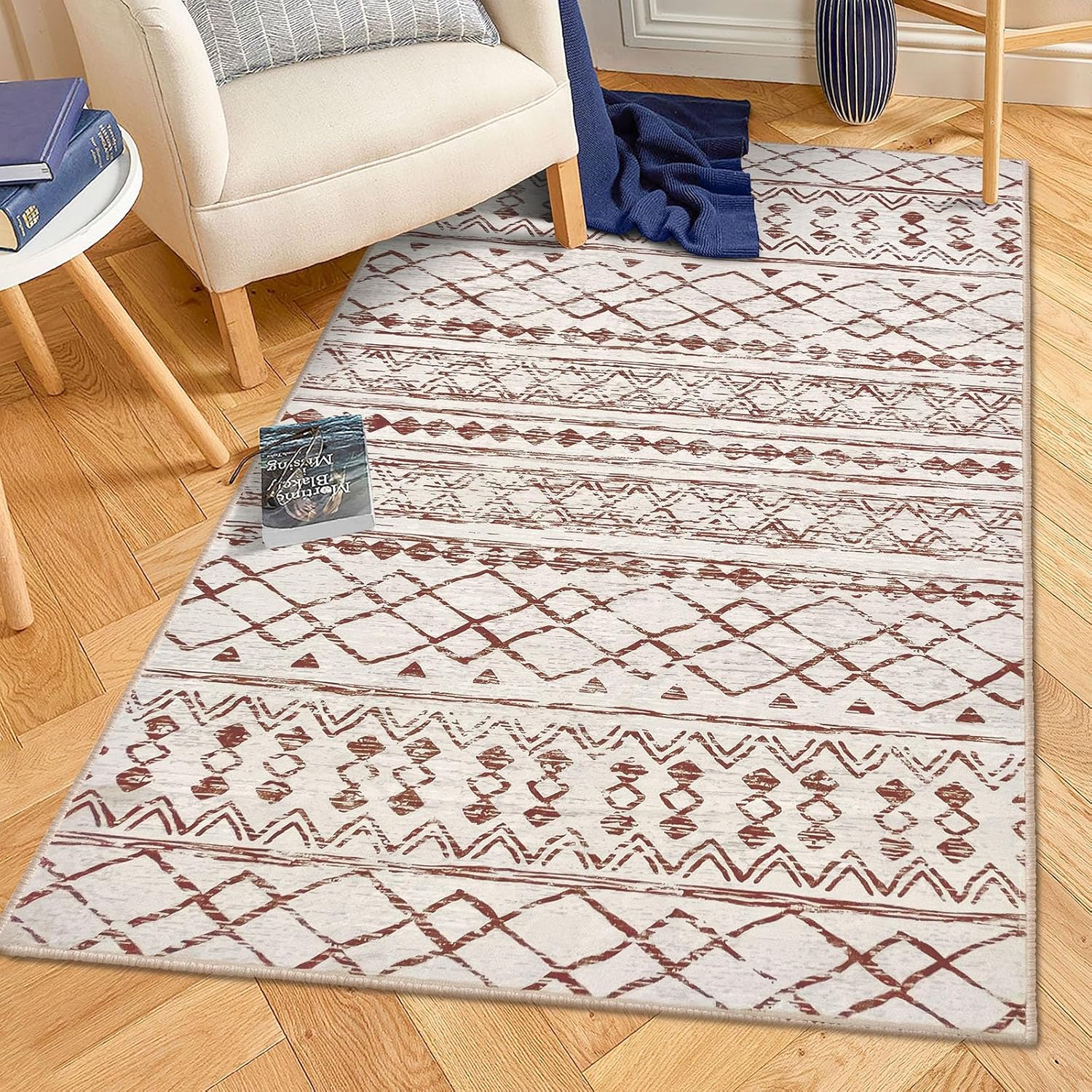 Amazon.com: KUTA 3x5 Brown Cream Boho Rug for Living Room, Moroccan ...
