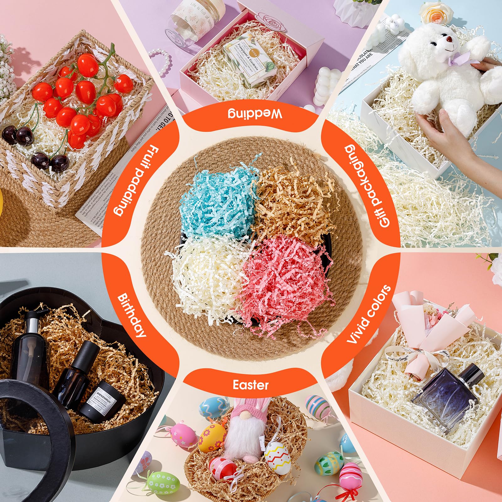 Snapklik.com : 2.2LBS Crinkle Cut Paper Shred Filler, Shredded Paper ...