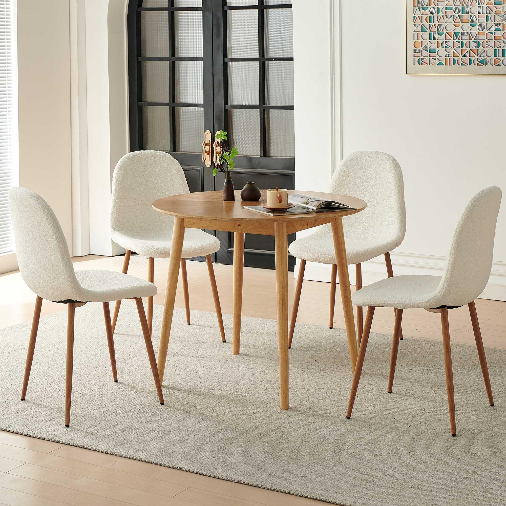 Amazon.com - somedream Small Dining Table Set for 4, Modern Round ...