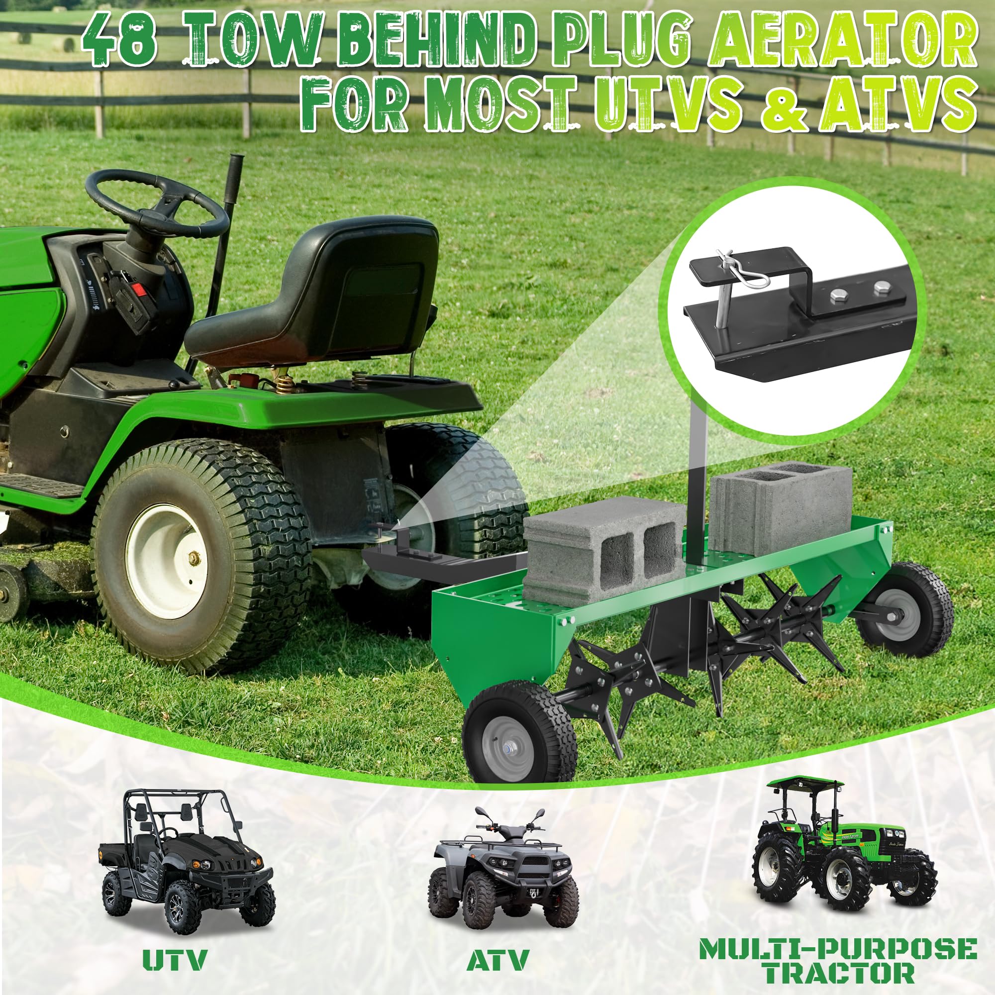 Lawn Plug Aerator For Tractor Lawn Aerator Core Plug Aerator Tow