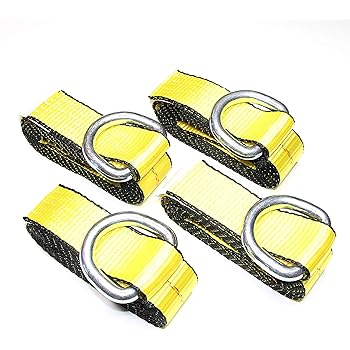 Amazon.com: WorldPac (Pack of 4) 2" X 8 Ft Lasso Strap with D Ring Auto ...