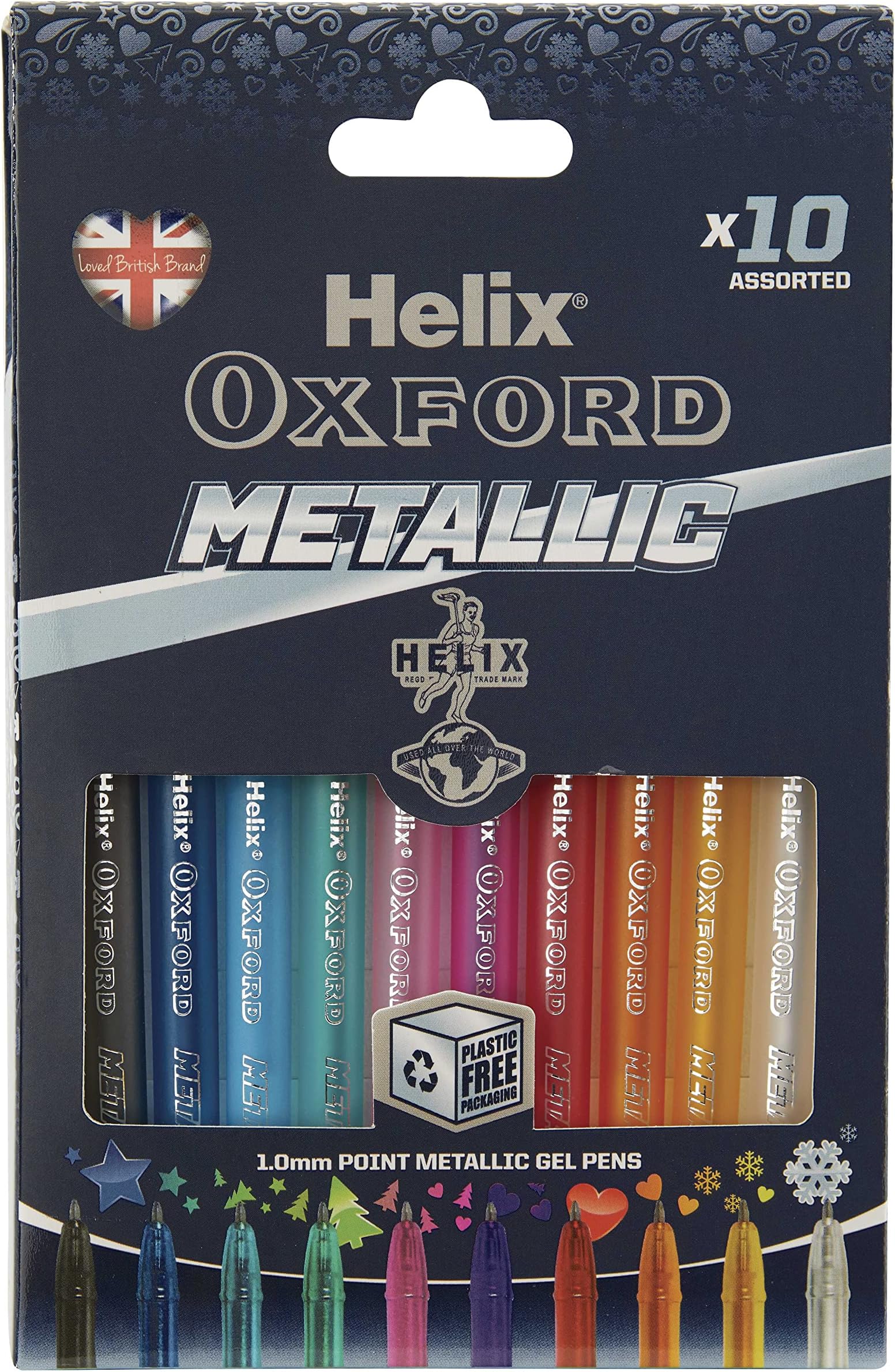 Helix Oxford Metallic Gel In Pens Water Based Gel Ink x10 : Amazon.co ...