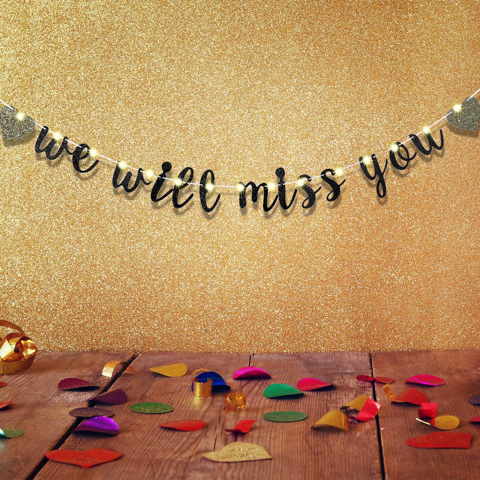 Buy We Will Miss You Banner Decorations with LED Fairy String Light ...