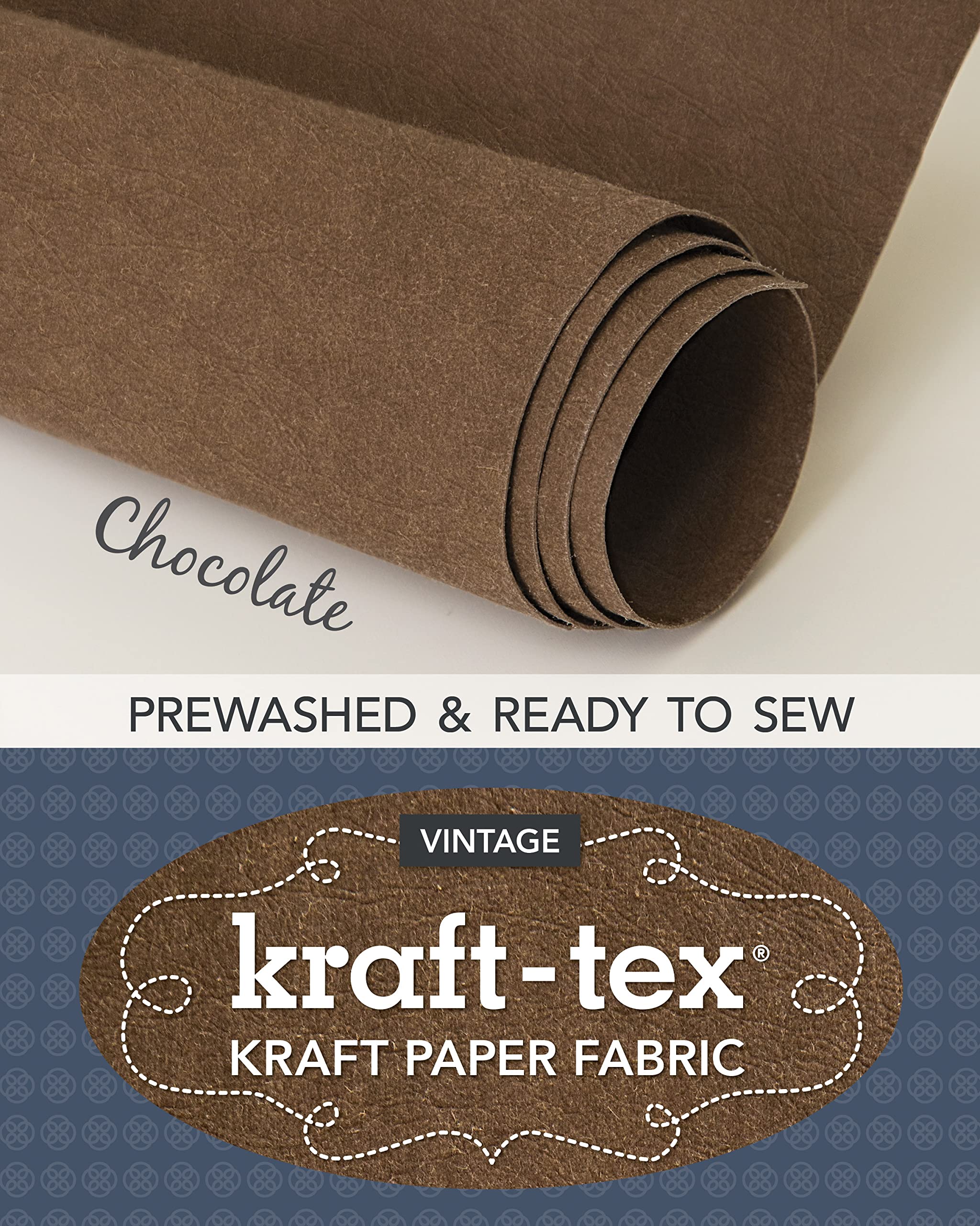 kraft-tex Roll Chocolate Prewashed & Ready to Sew: Kraft Paper Fabric ...