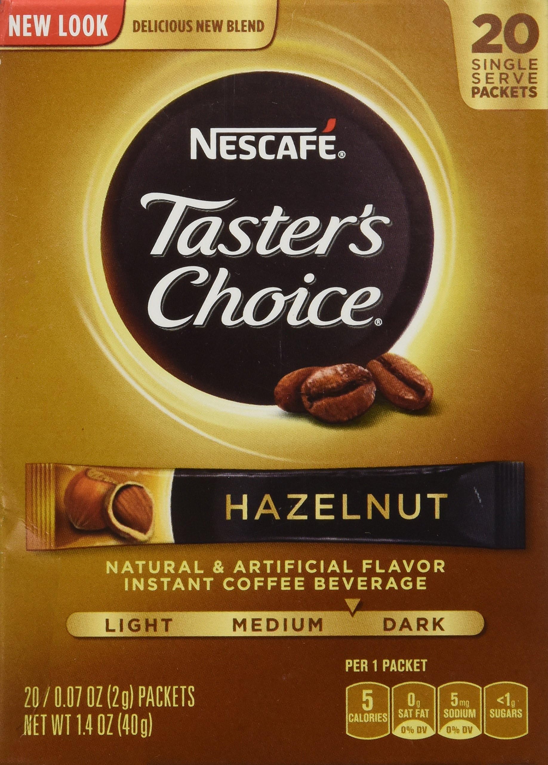 Amazon.com: Nescafe Taster's Choice Hazelnut Medium Dark Roast Instant ...