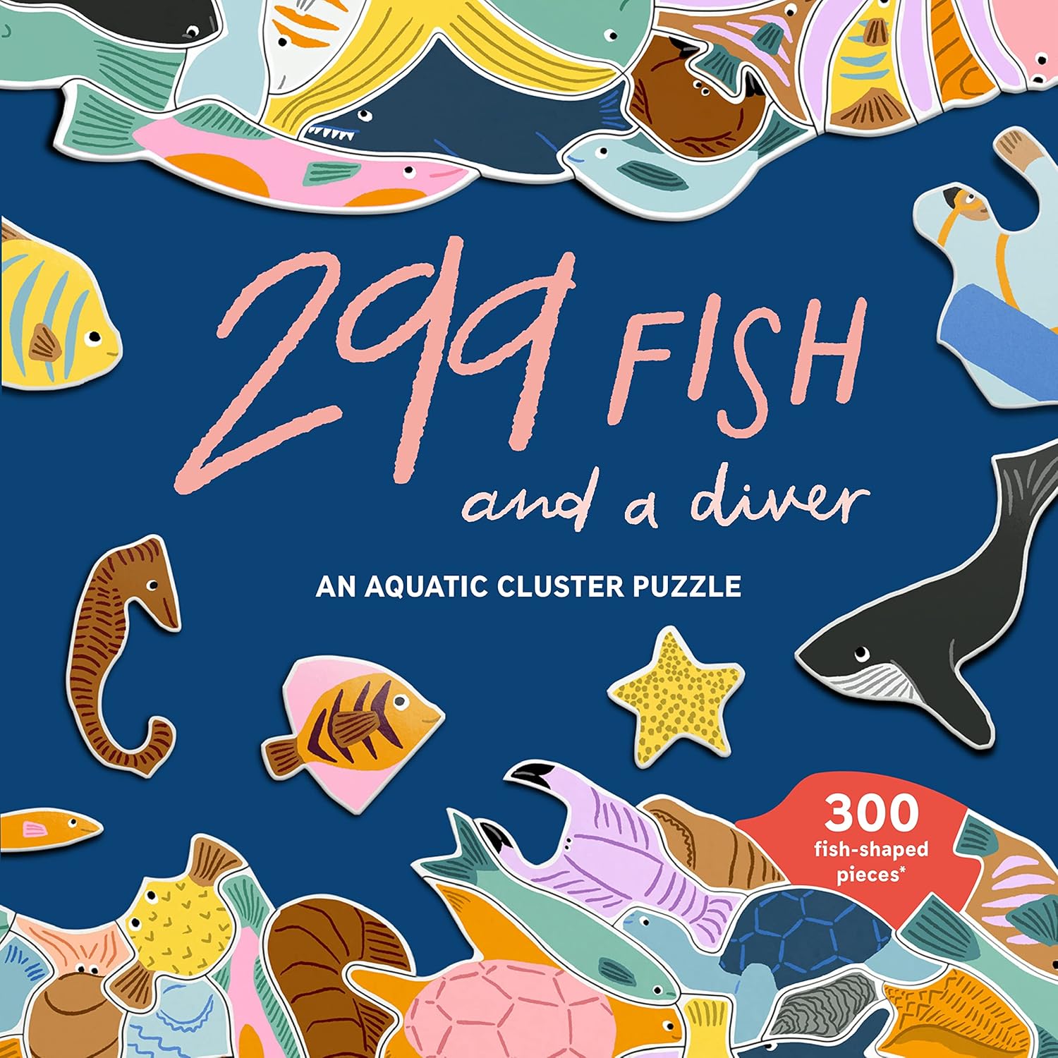 299 Fish and a Diver Puzzle: An Aquatic Cluster Puzzle - 300 Pieces ...