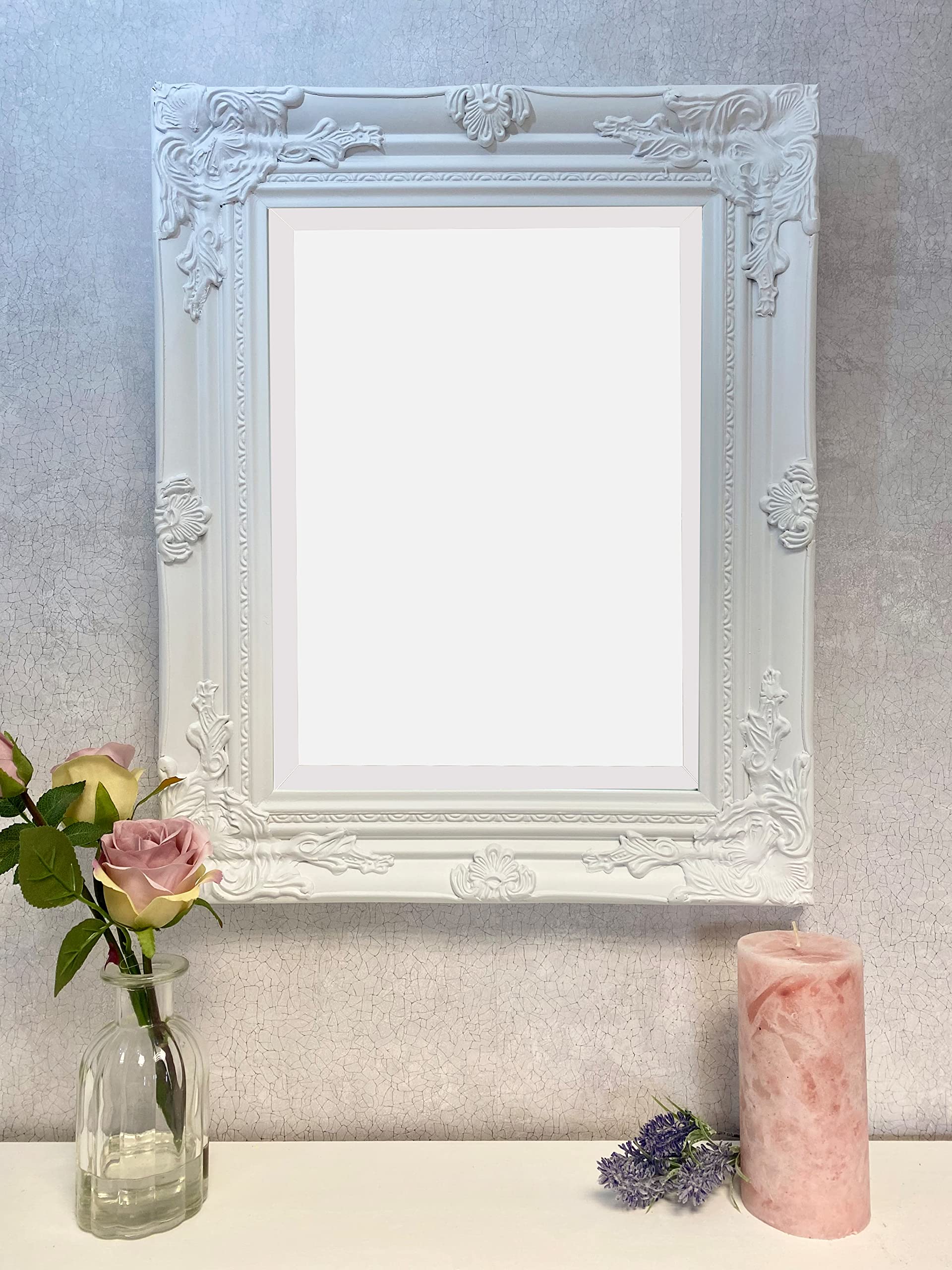 DOWNTON INTERIORS White Ornate Wall Mirror – BigaMart