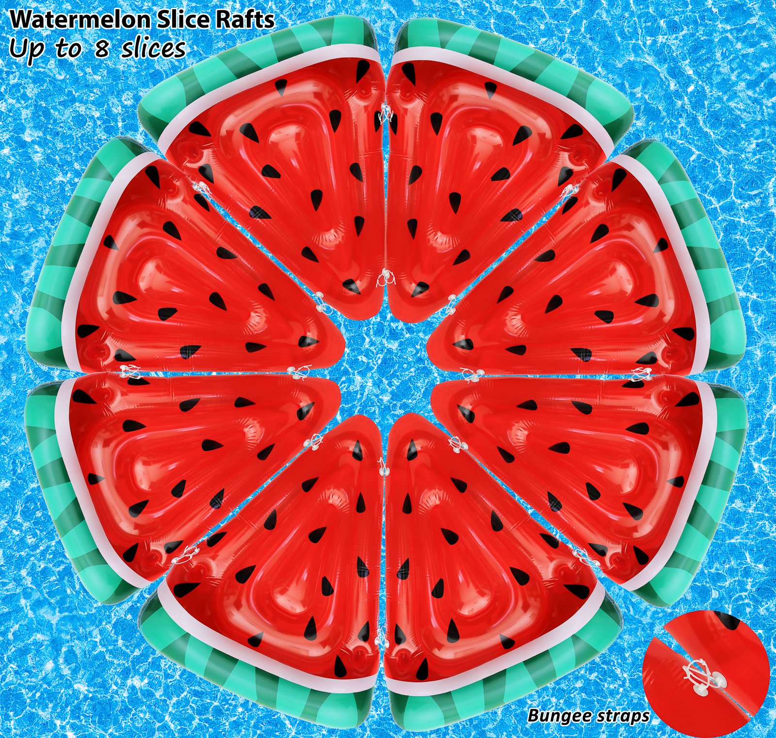Greenco Giant Inflatable Watermelon Slice Pool Lounger with Connectors ...