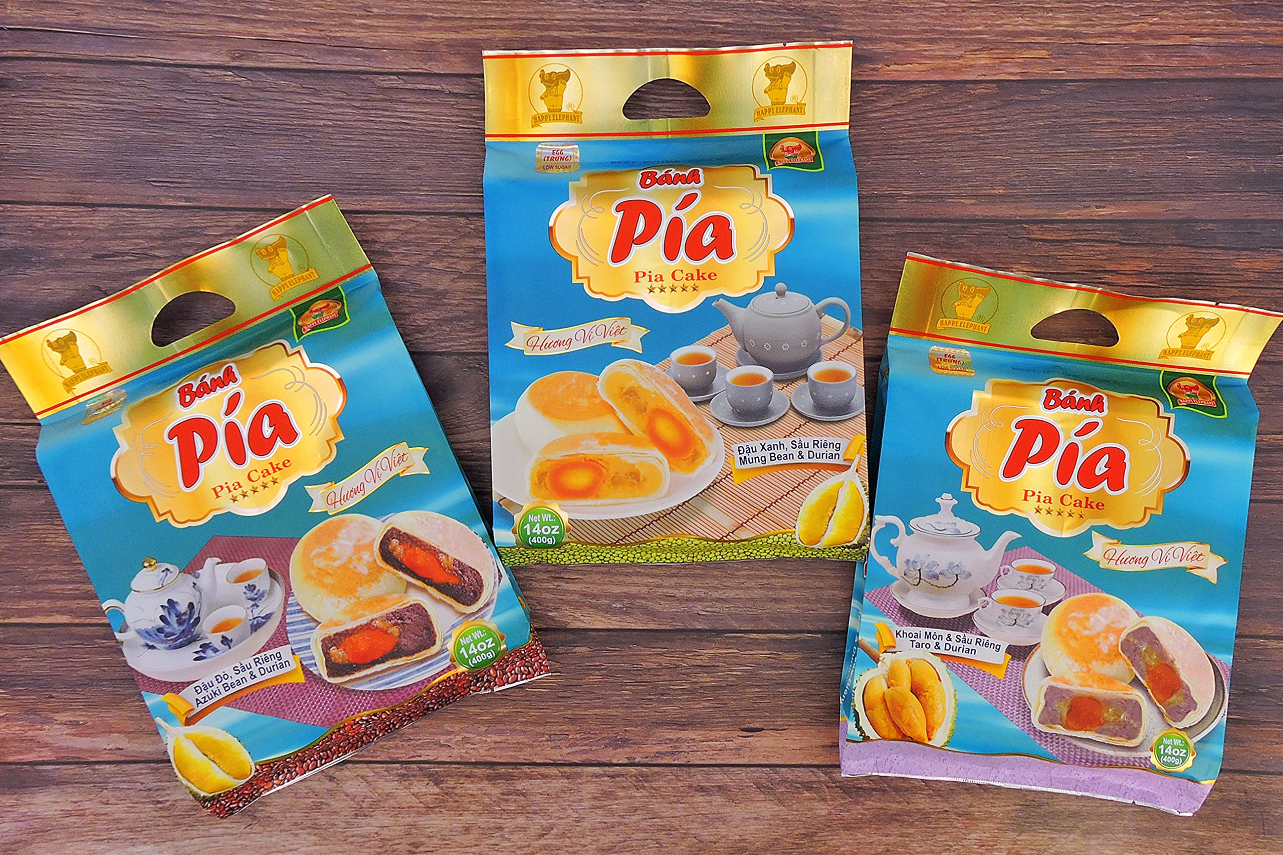 Happy Elephant Premium Durian Pia Cake with Salted Egg Yolks or ...