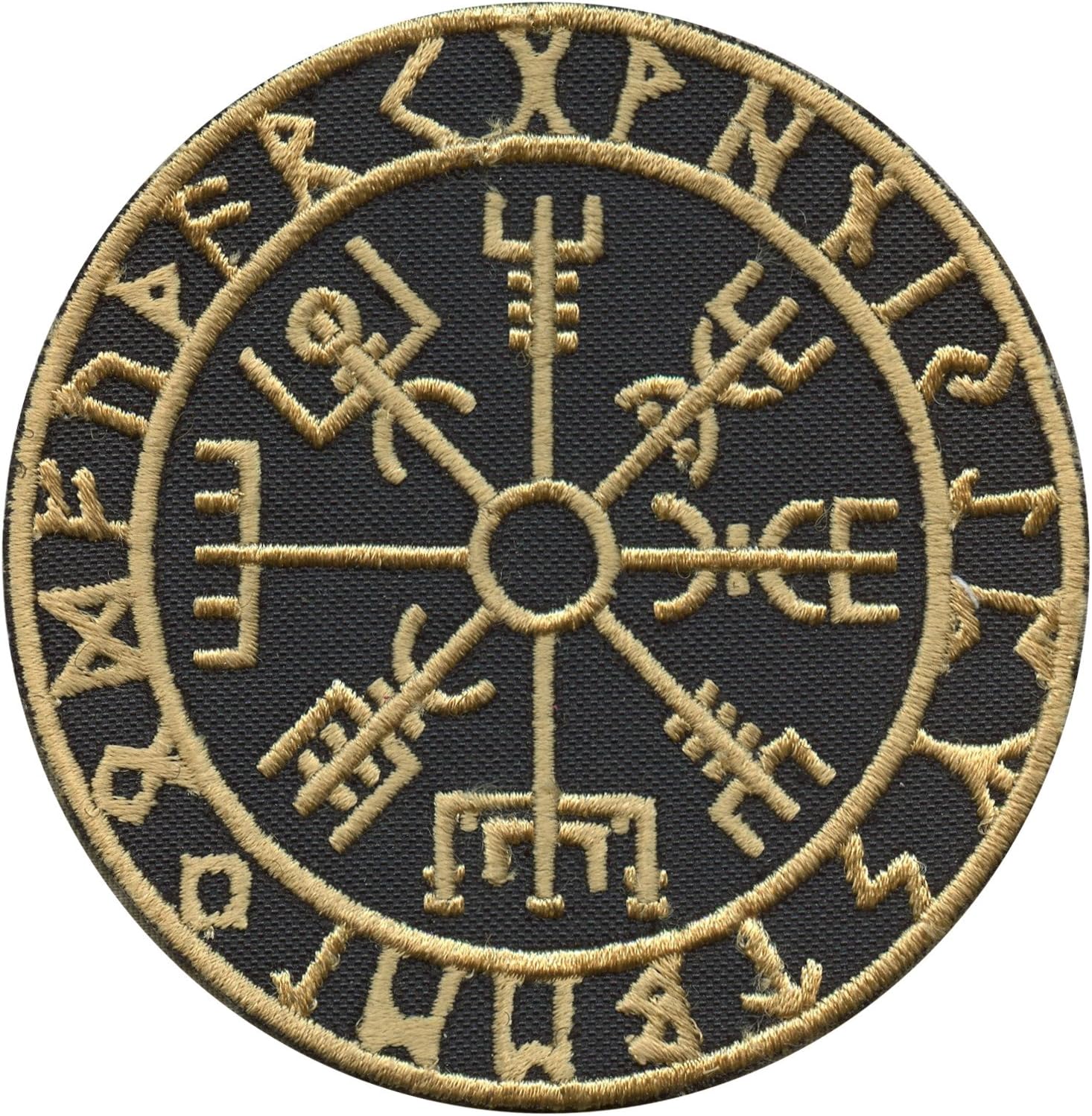 2AFTER1 Golden Vegvisir Viking Compass Norse Rune Morale Tactical Hook ...