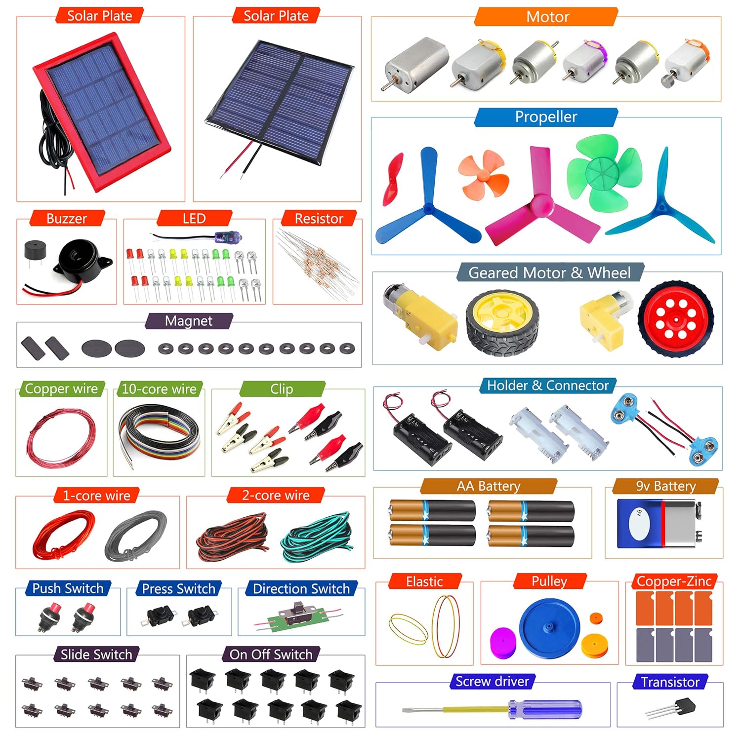 kit4curious all components diy hobby kit for 241 projects- Multi color ...