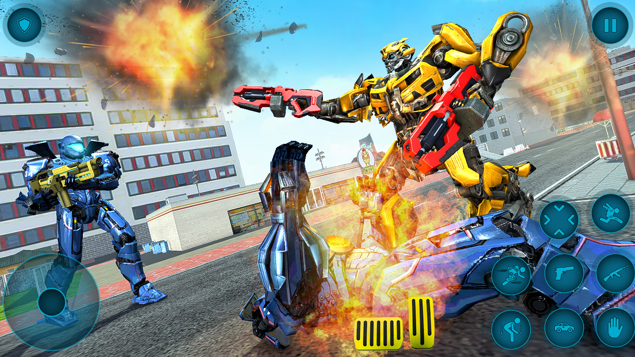 Robot Car Transformation City Battle Game: Real Robot Multiplayer War ...