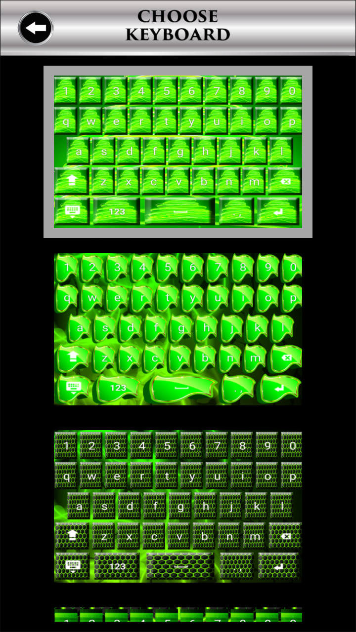 Aplicación Teclados Neon Verde en Amazon Appstore