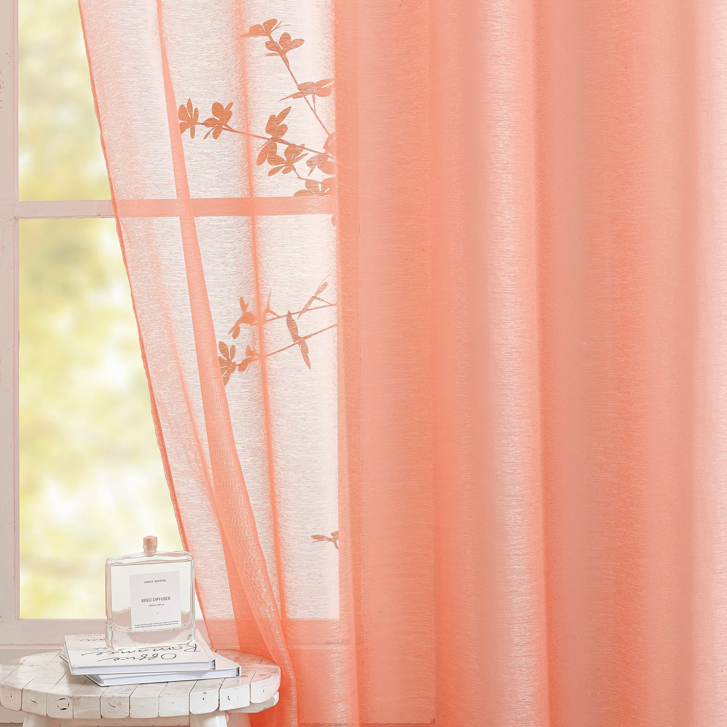 Coral Sheer Curtains Martha Stewart 84 In Coral Semi Sheer Rod Pocket