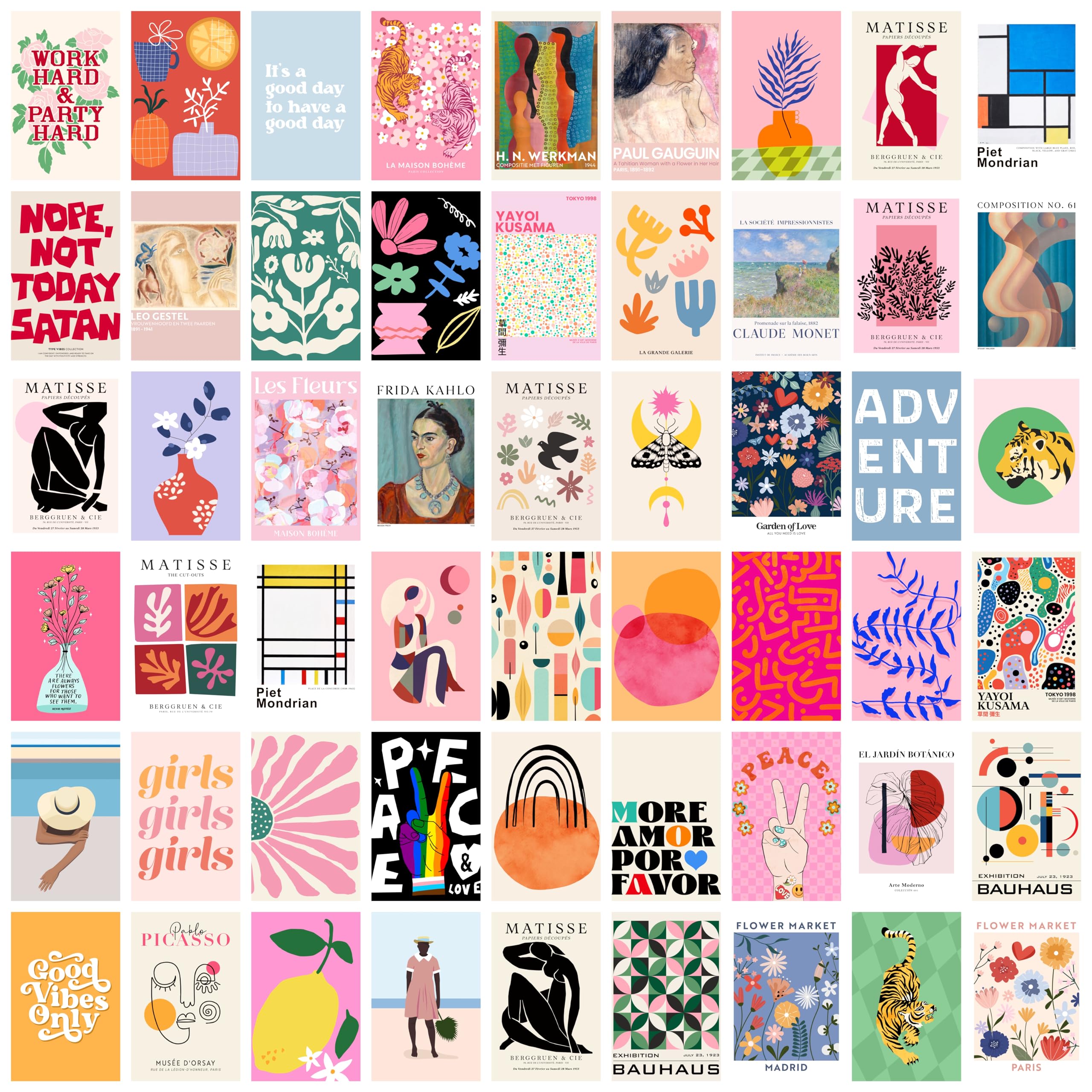 Craft Qila Eclectic Vol 2 Pack of 54 Aesthetic Wall Collage Kit, Girl ...