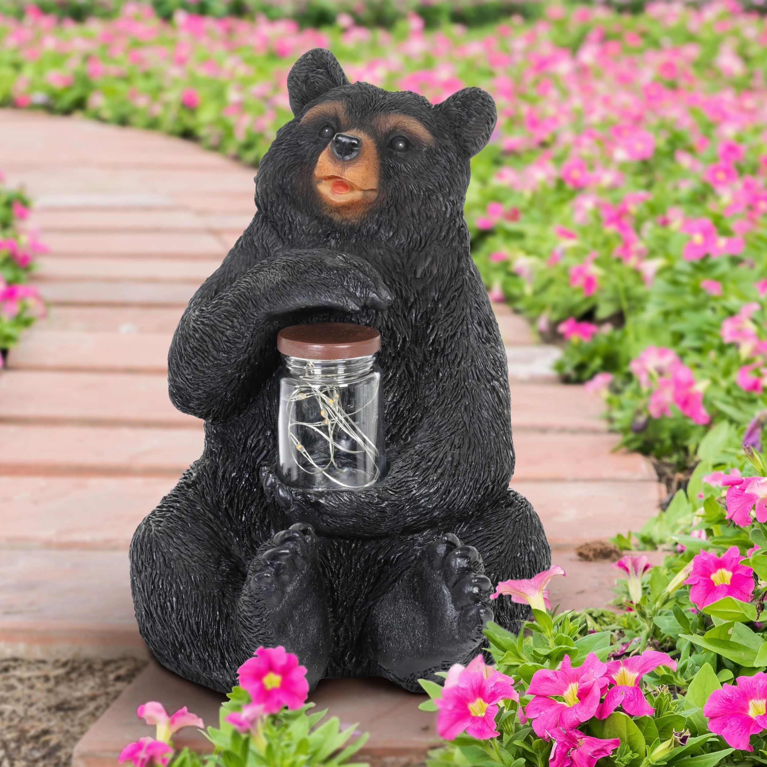 Amazon.com : wakatobi Rustic Black Bear Country Path Solar Light LED ...