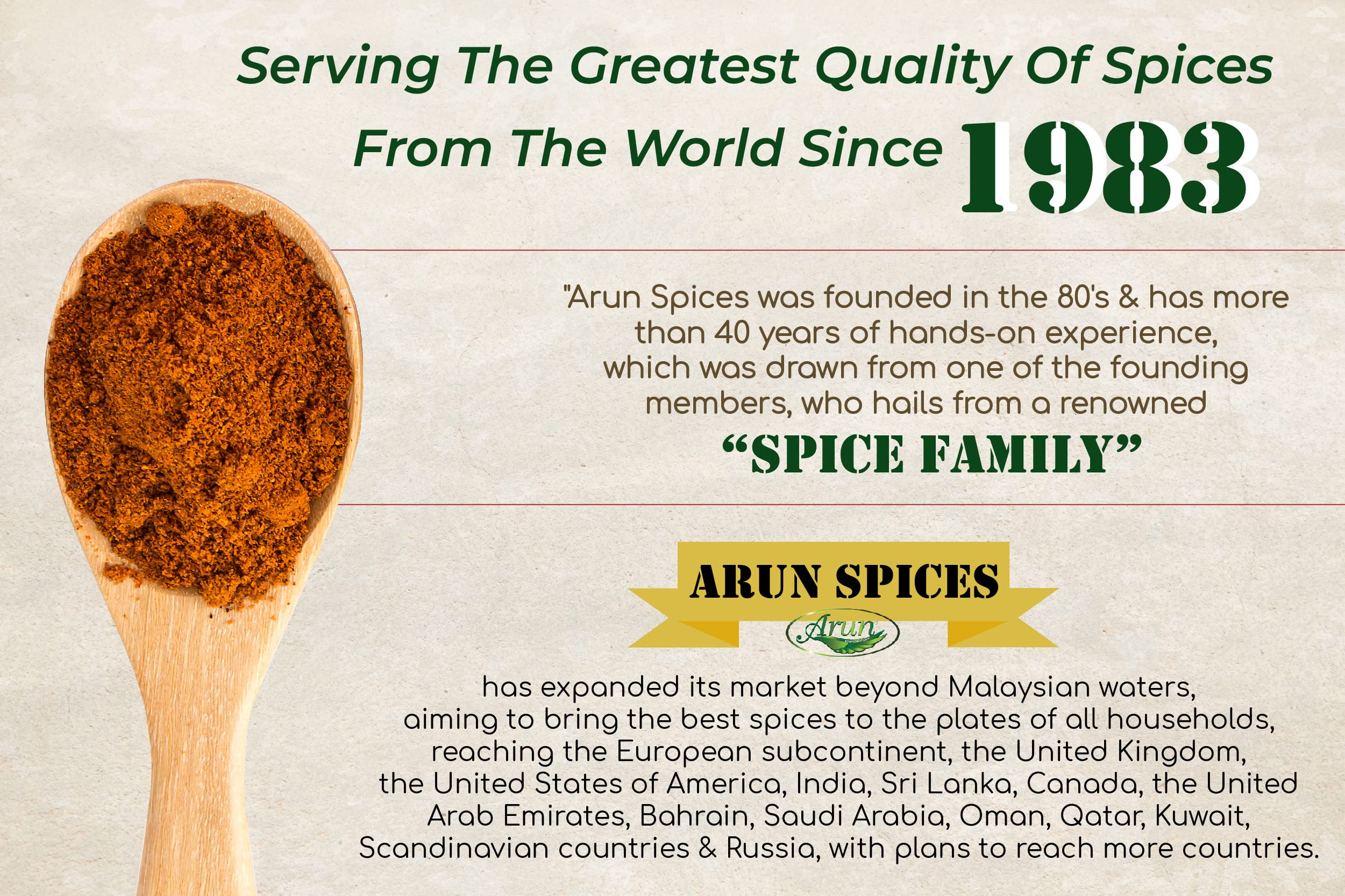 Snapklik.com : Arun Spices Meat Curry Powder 7oz / 200 Grams Serve