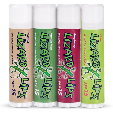 Amazon.com : Lizard Lips SPF 22 Lip Balm - Original Vanilla 4 Pack (4 ...