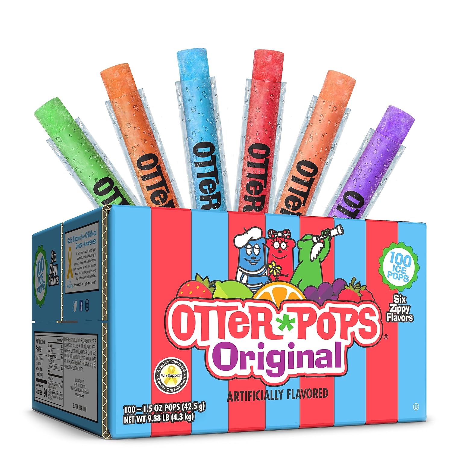 Amazon.com : Otter Pops Freezer Ice Bars, Fat Free Ice Pops, Original ...