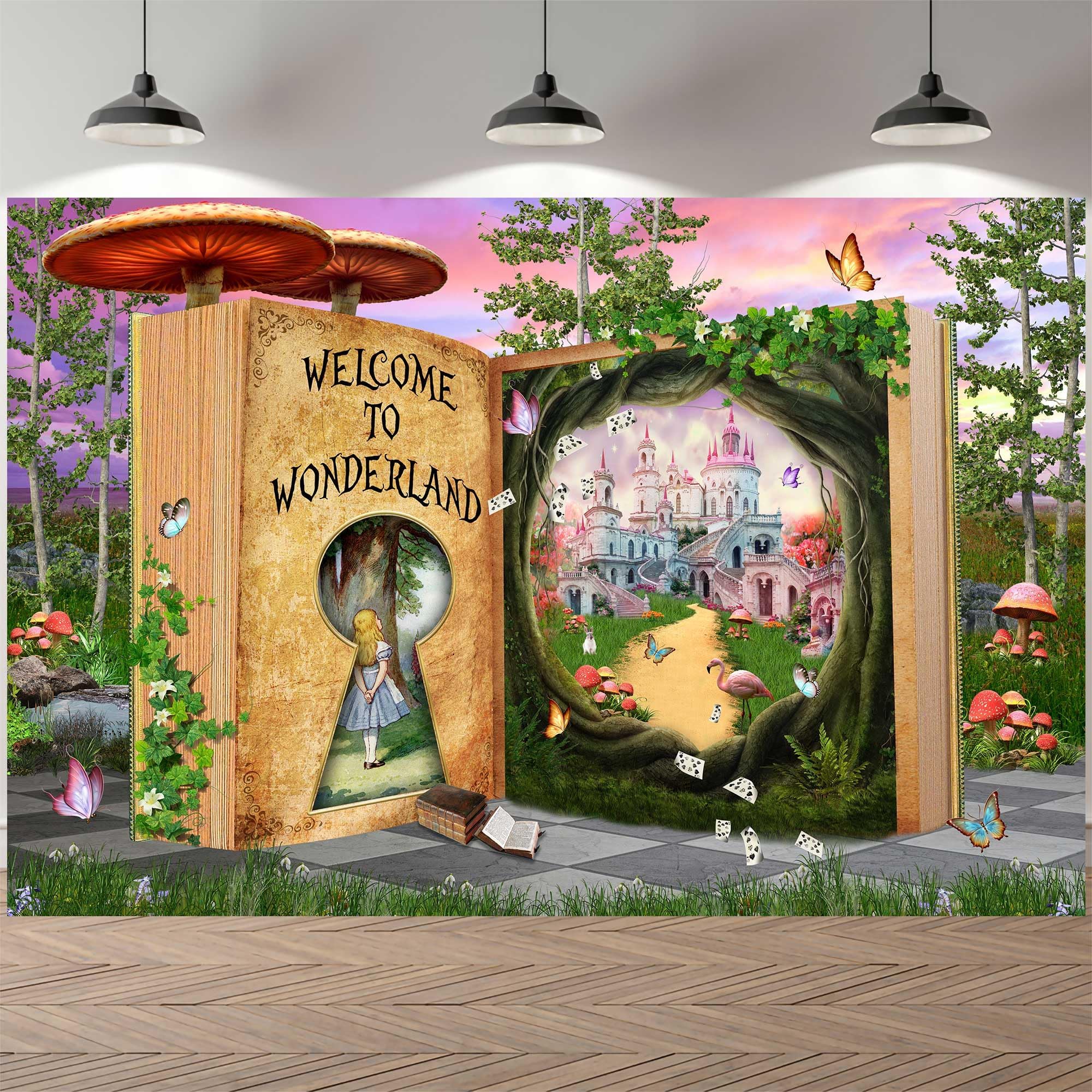 Amazon.com : SeekPro 10x6.5ft Welcome to Wonderland Enchanted Tea Party ...