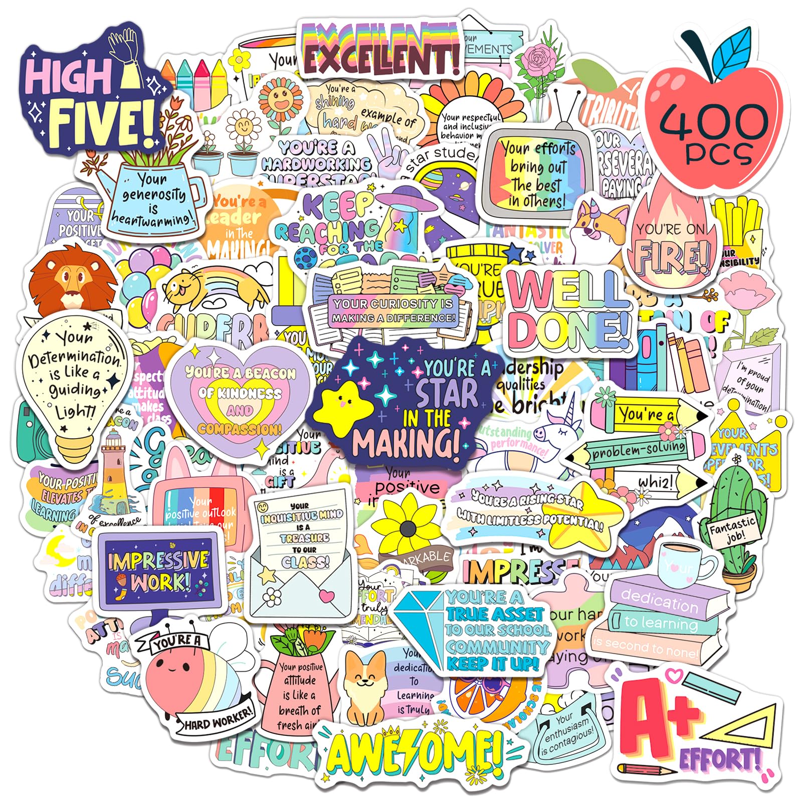 Amazon.com: 400 PCS Motivational Stickers for Kids, Positive ...