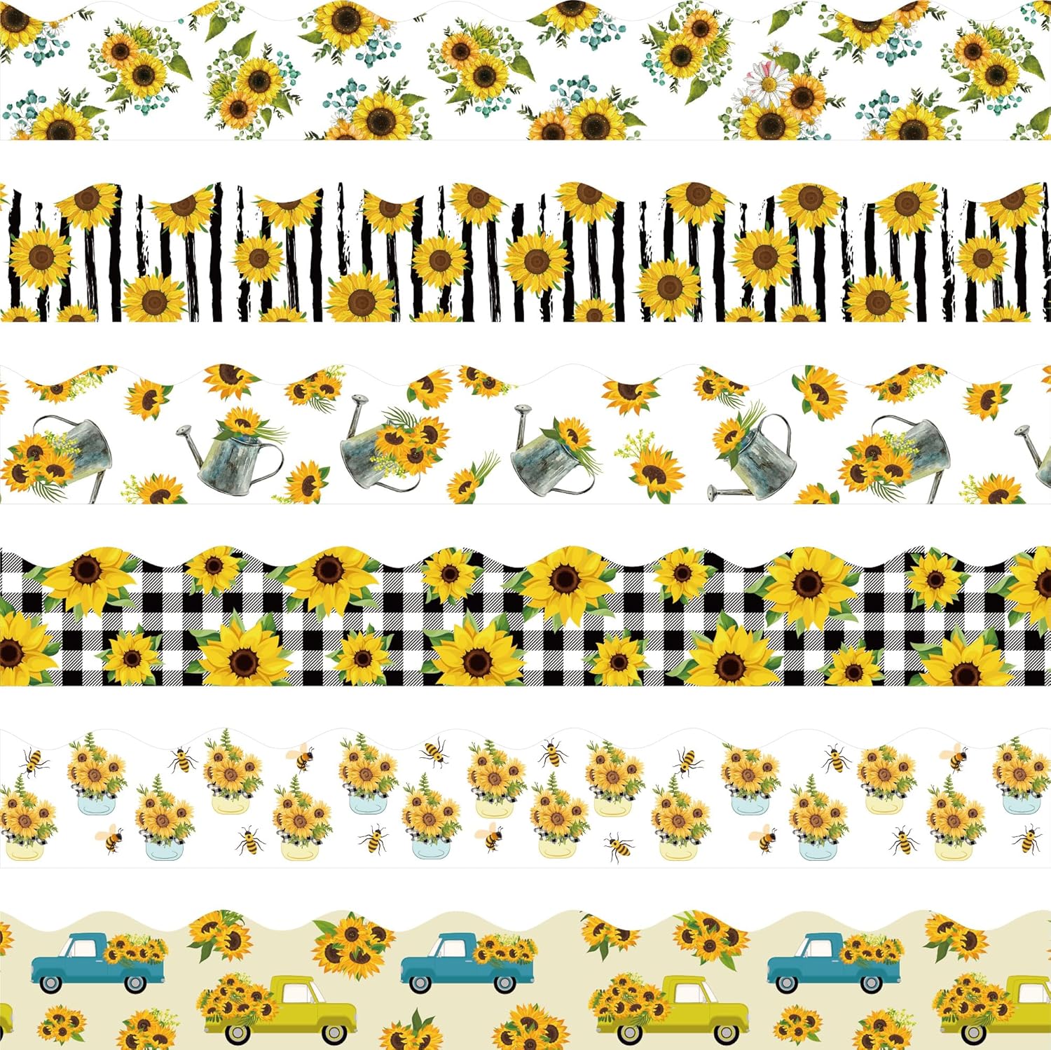 Amazon.com: 75Ft Sunflower Bulletin Board Border Decoration Sets ...