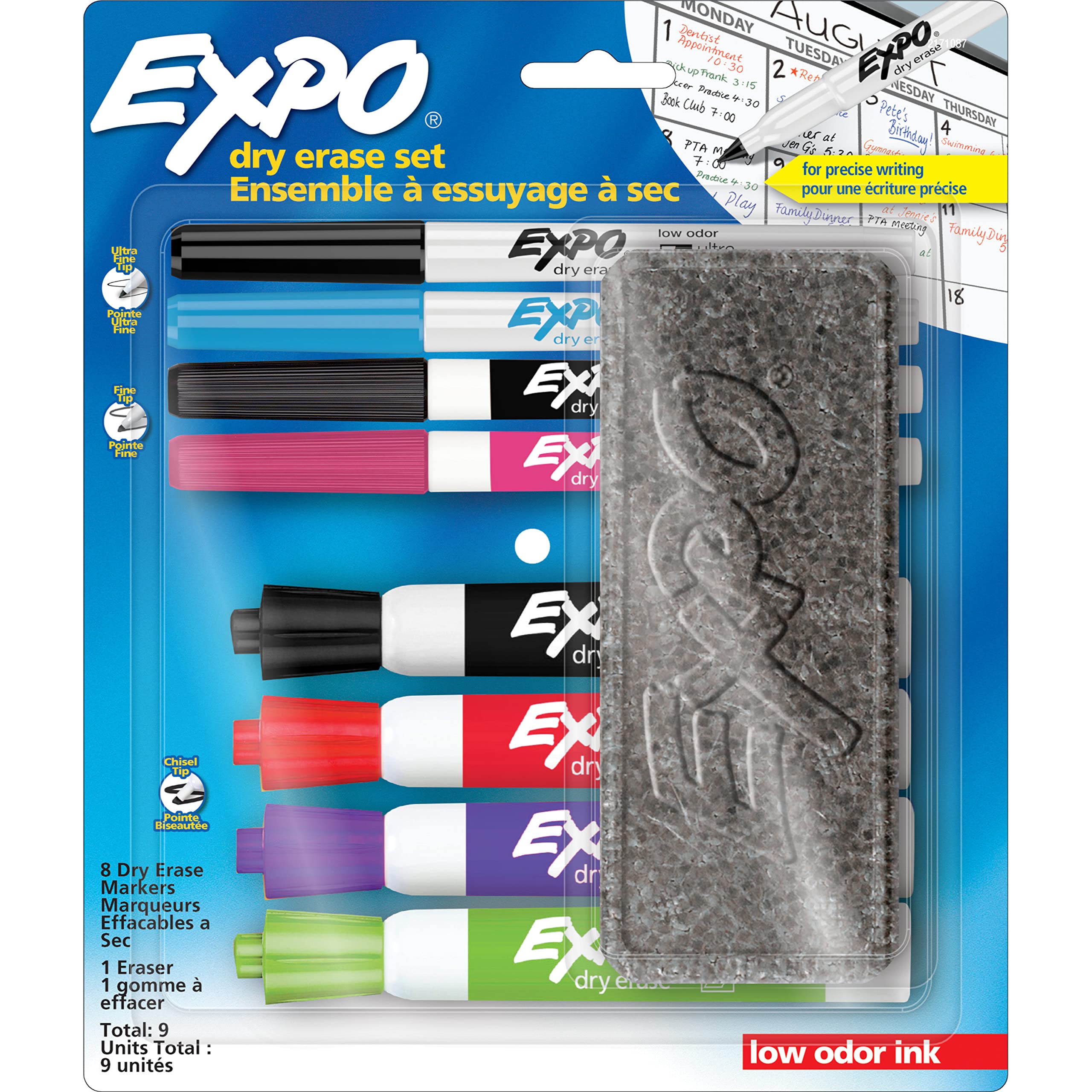 Expo Dry Erase Marker Set, Low Odour Ink, Whiteboard Markers with ...