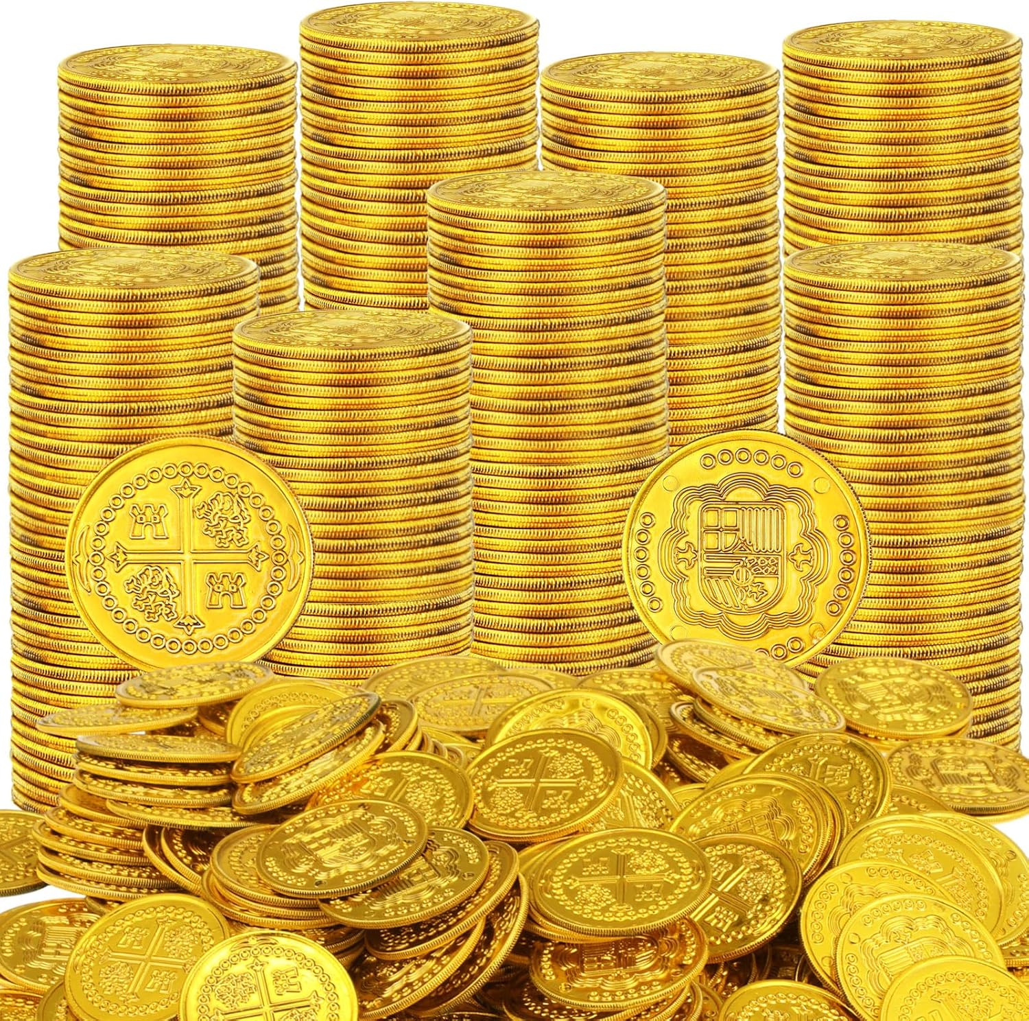 Amazon.com: Hanaive 800 Pcs Plastic Pirate Coin Gold Treasure Spanish ...