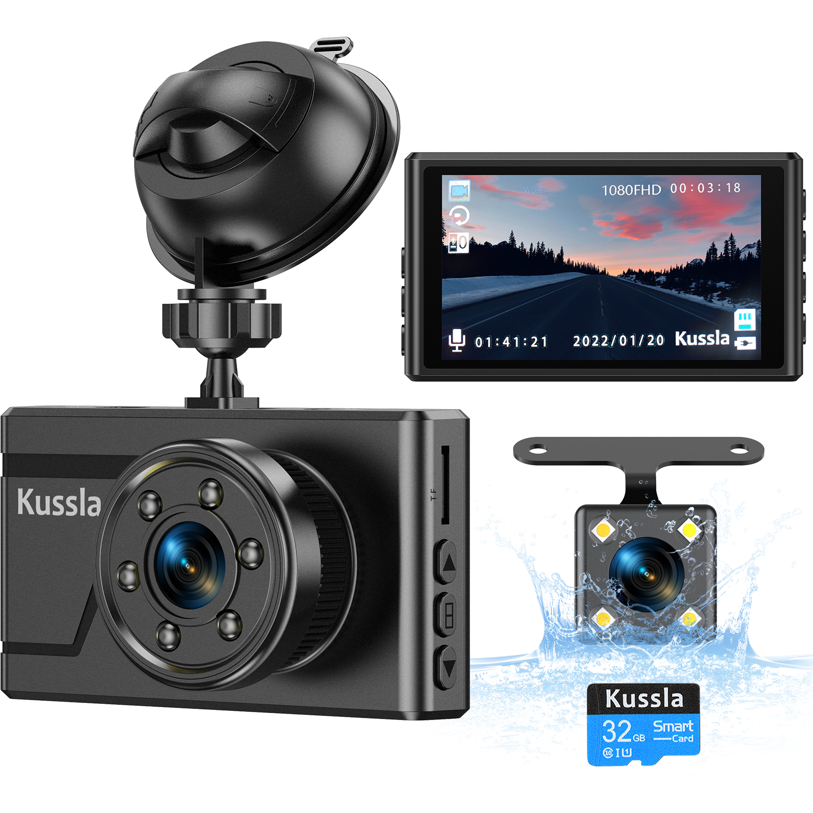 Watch 2 Channel Dash Cam Front and Rear A30 on Amazon Live