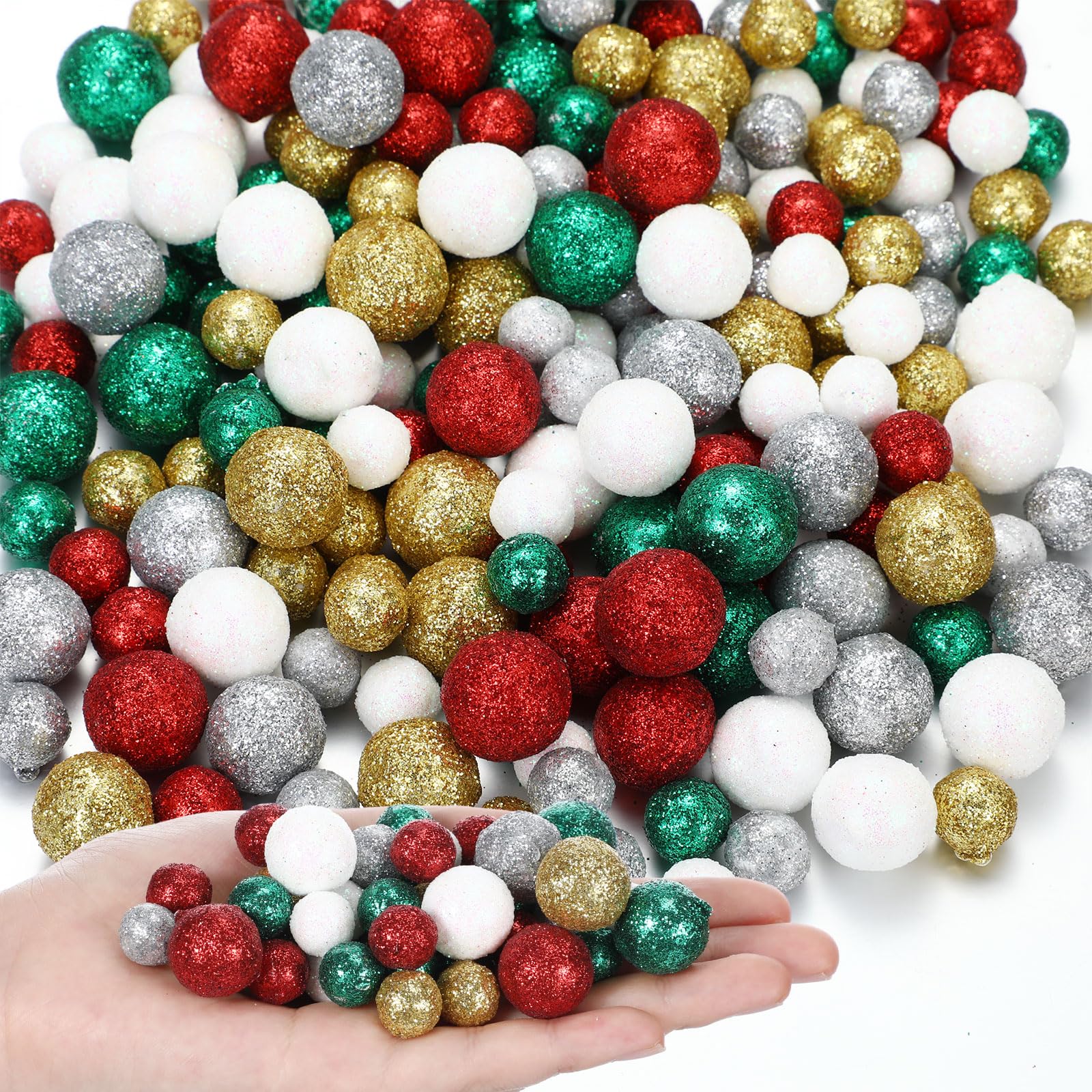 Amazon.com: Pangda 200 Pcs Christmas Multi Colored Foam Balls 5 Colors ...
