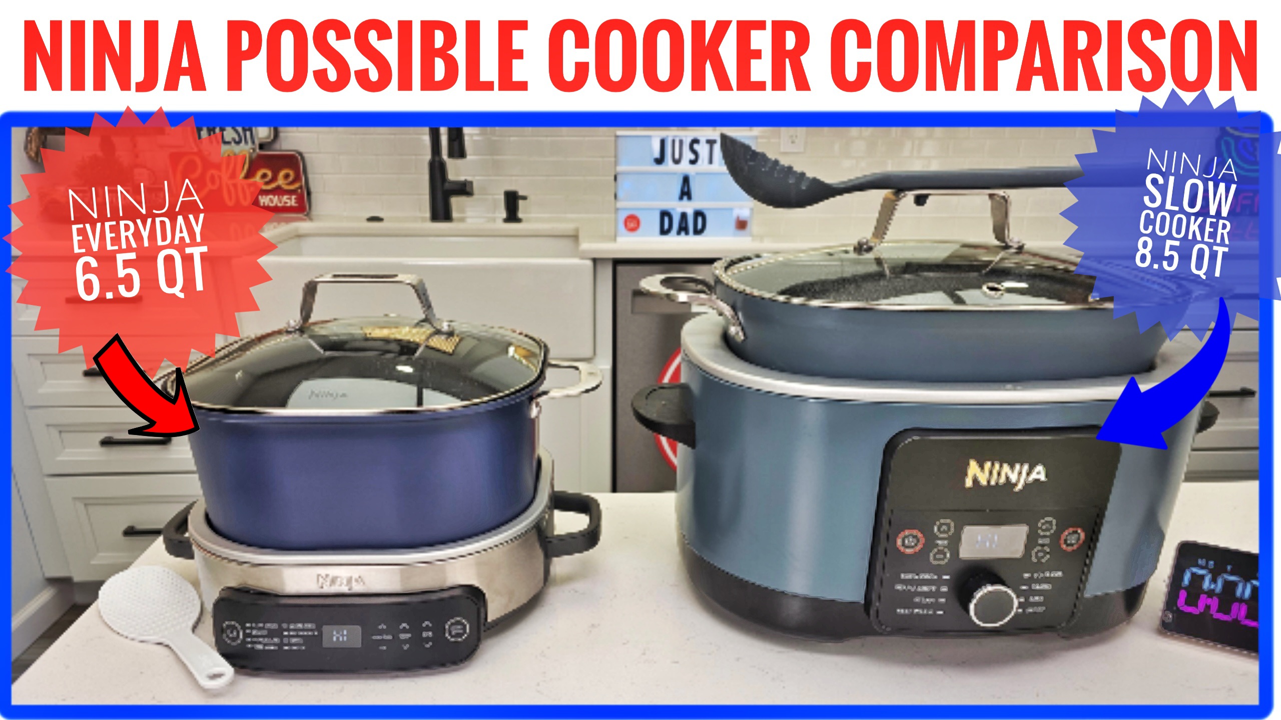 Watch Ninja Possible Cooker Comparison Everyday 6.5qt vs Pro 8.5qt on ...