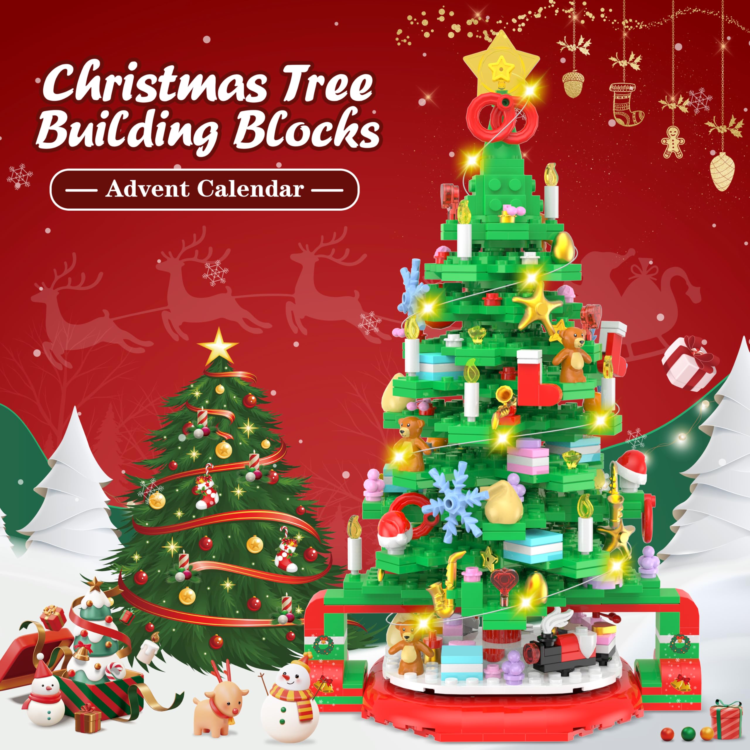 Snapklik.com : Advent Calendar 2024 Christmas Tree Building Blocks, 24 ...